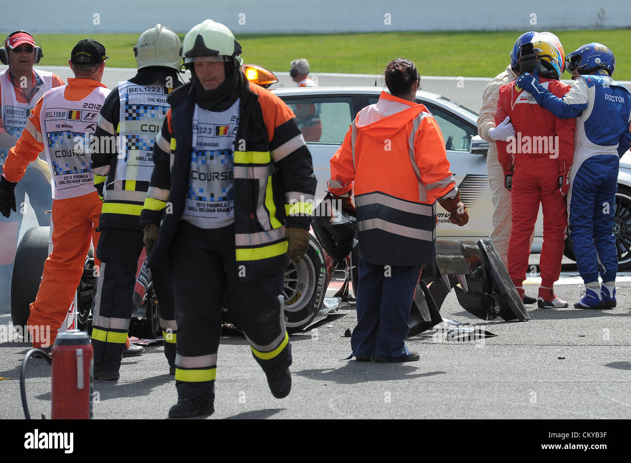 02.09.2012. Spa-Francorchamps, Belgium. FIA doctor Gary Hartstein (R ...