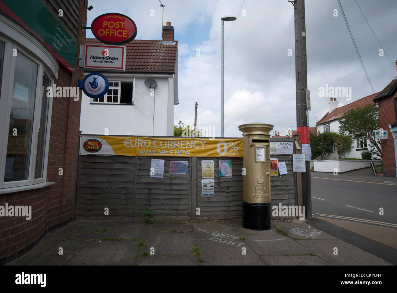 The first post box to be painted gold in Nottinghamshire. It stands ...