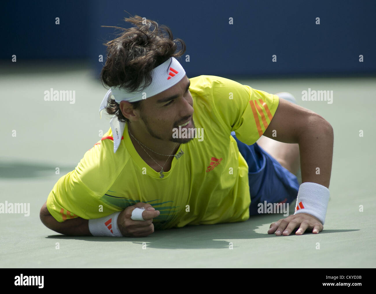 Sept. 2, 2012 - New York, New York, USA - Fabio Fognini of Italy plays ...
