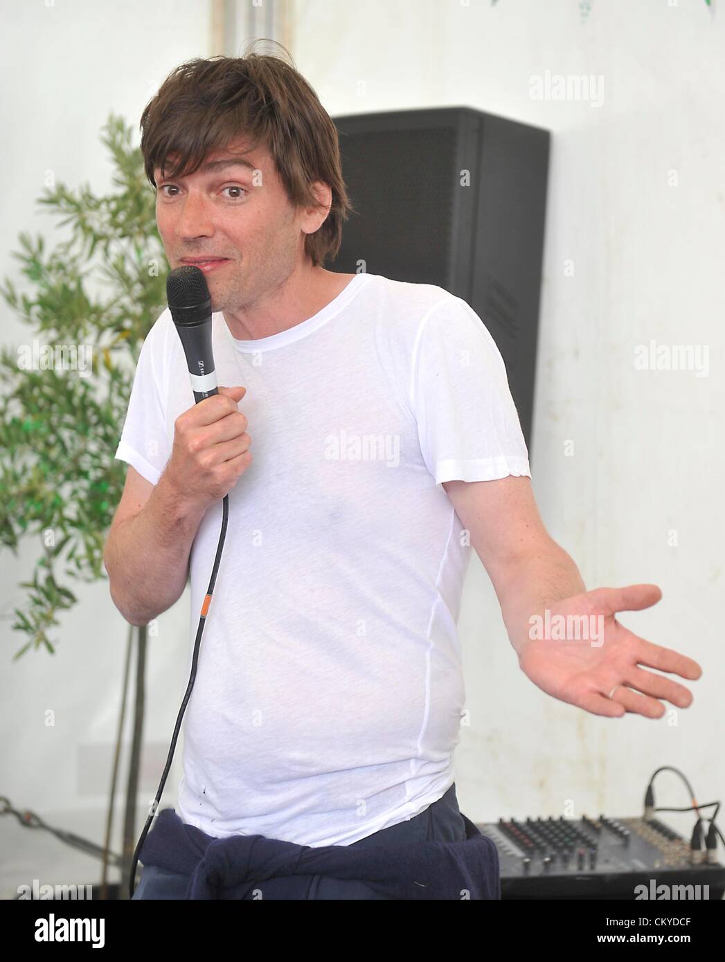 Kingham, UK. 1st September, 2012. Blur musician Alex James at at the ...