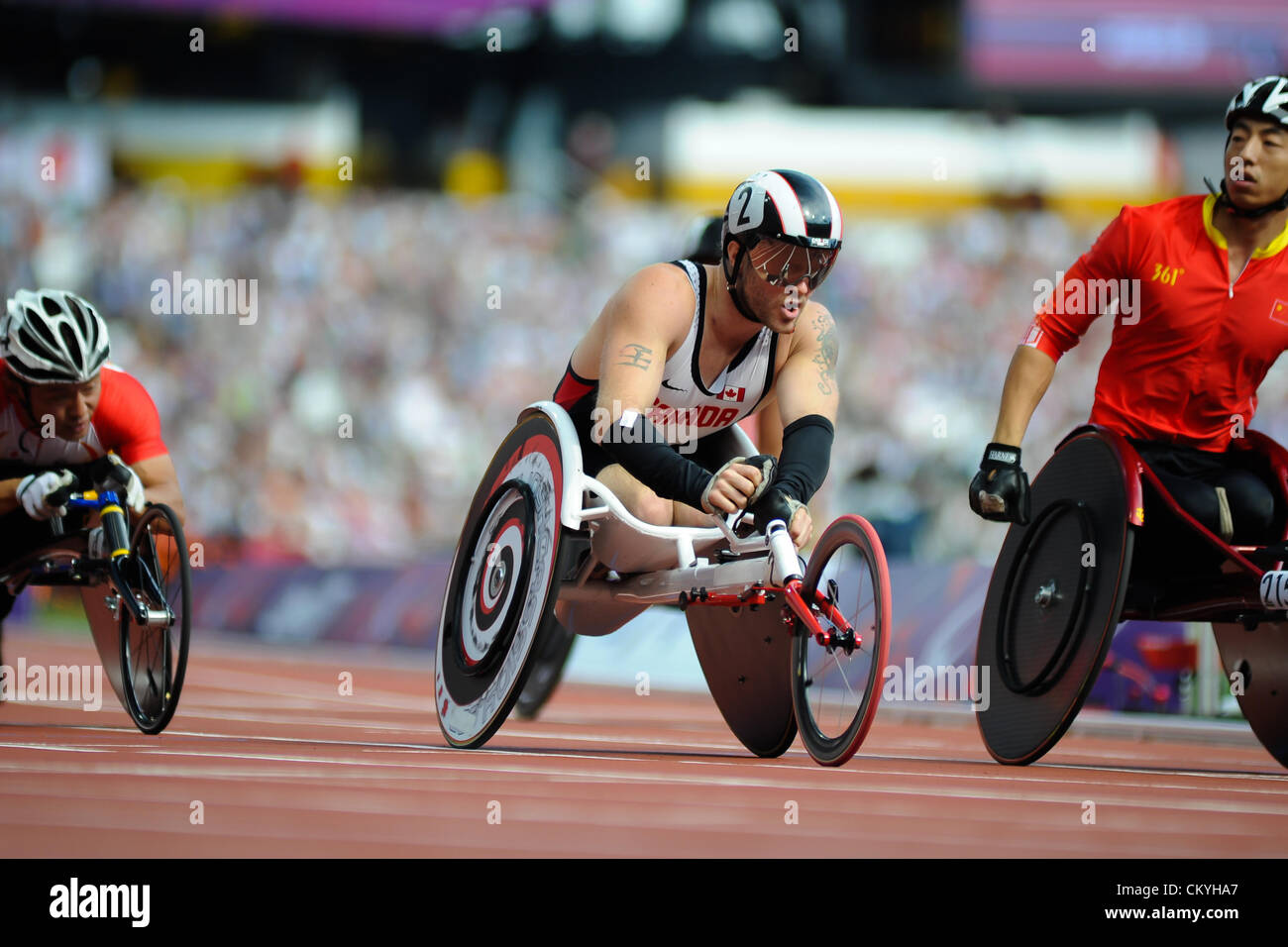 03.09.2012 London, England. Olympic Stadium. Men's 100m T54 Heat. Josh ...