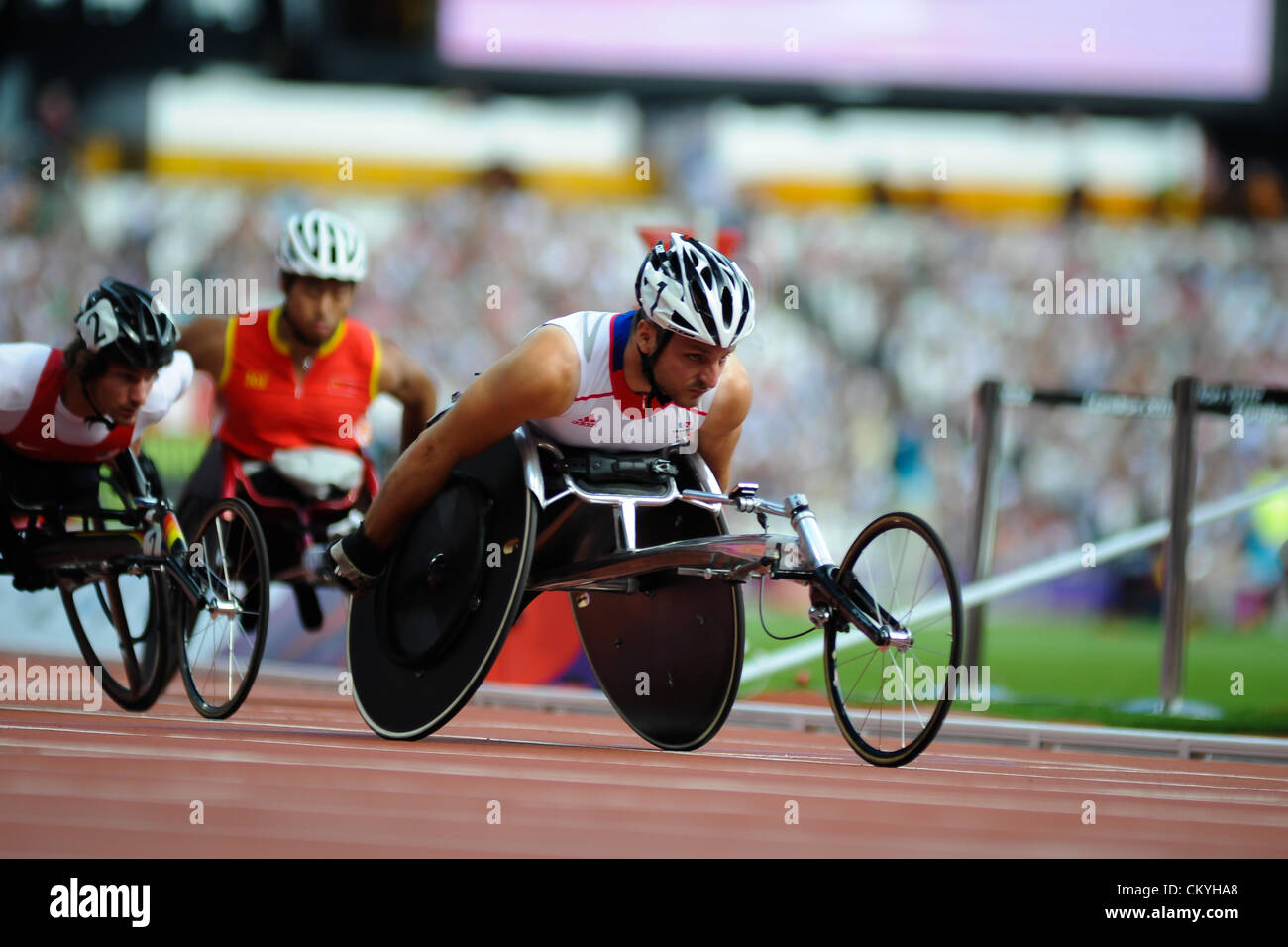 03.09.2012 London, England. Olympic Stadium. Men's 100m T54 Heat. Josh ...