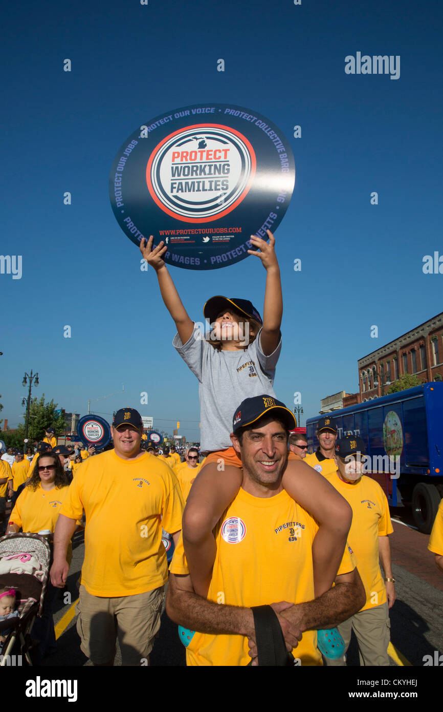 Detroit, Michigan - Union members march in the Labor Day parade Stock ...