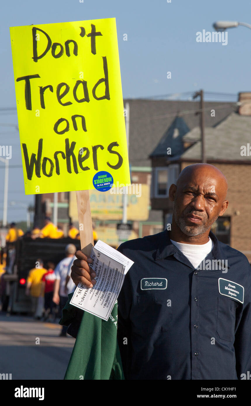 Detroit, Michigan - Union members march in the Labor Day parade Stock ...