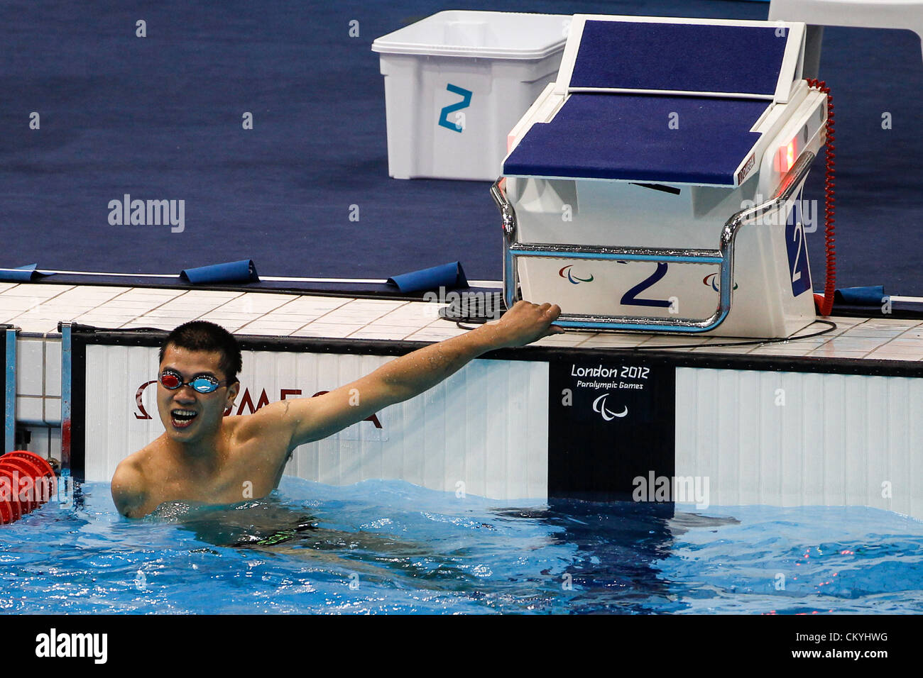 03.09.2012 London, England. PAN Shiyun (CHN) after winning the men's ...
