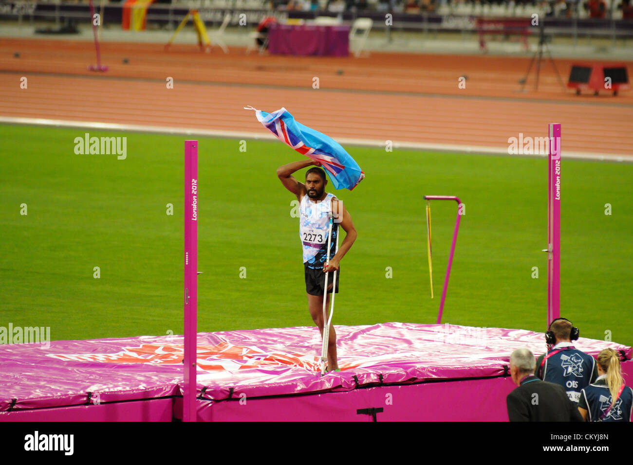 03.09.2012 London, England. Olympic Stadium. Men's High Jump F42 Final ...