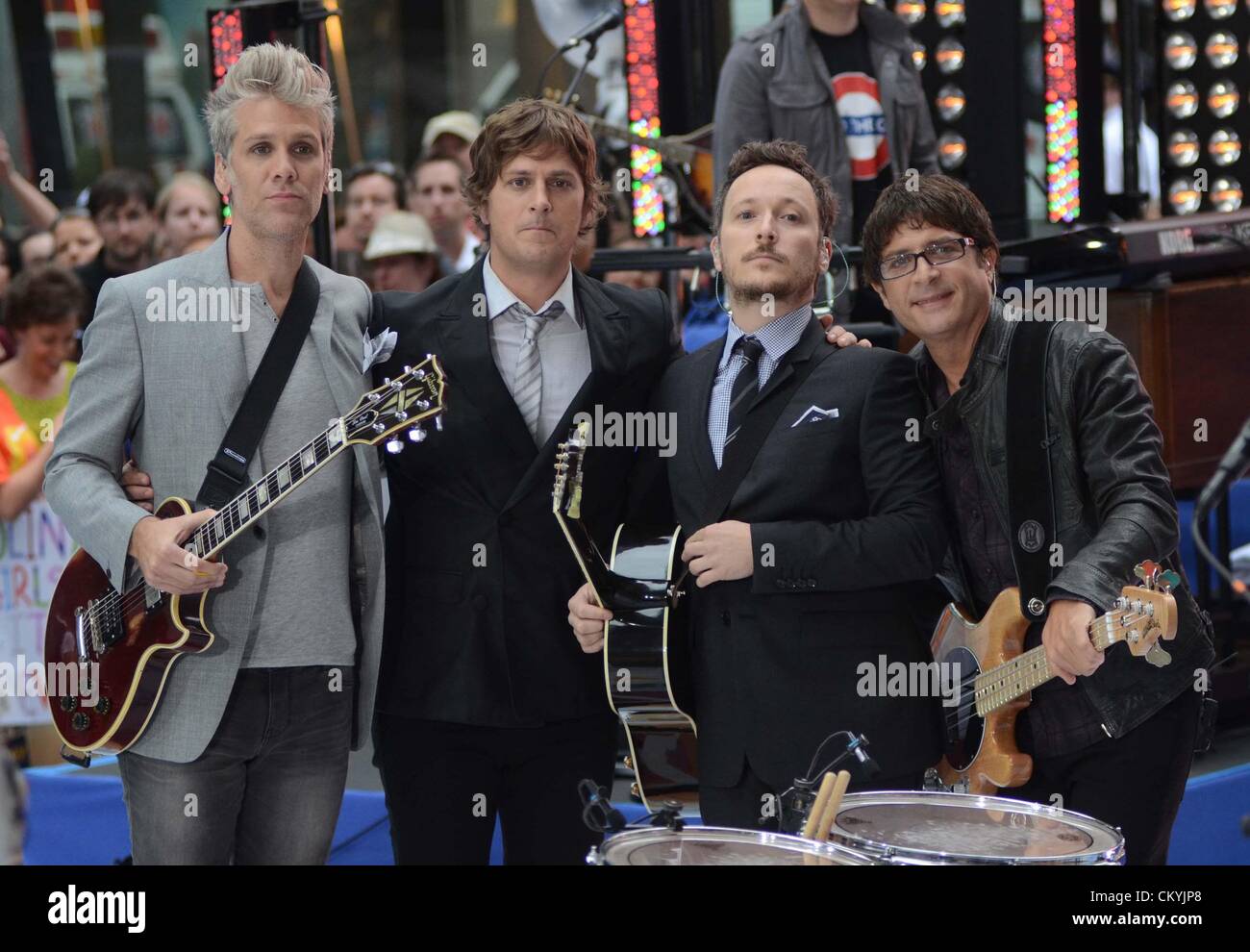 Kyle Cook, Rob Thomas, Paul Doucette, Brian Yale on stage for NBC Today ... Kyle Cook, Rob Thomas, Paul Doucette, Brian Yale on stage for NBC Today ...