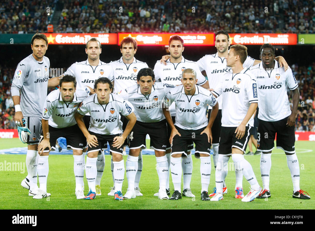 Valencia team group line-up (Valencia), SEPTEMBER 2, 2012 - Football ...