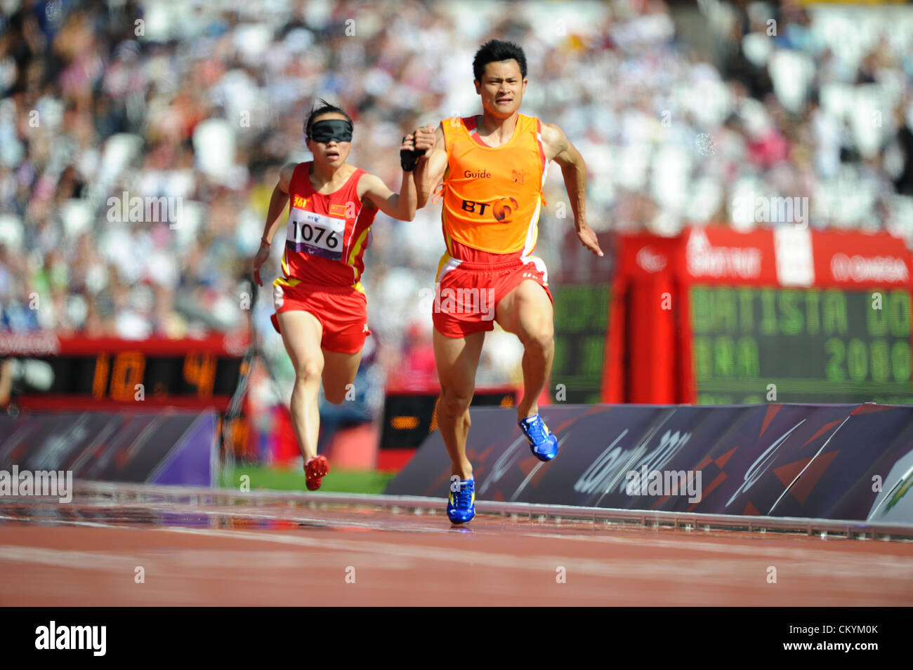 04.09.2012 London, England. Olympic Stadium. Women's 100m T11 ...