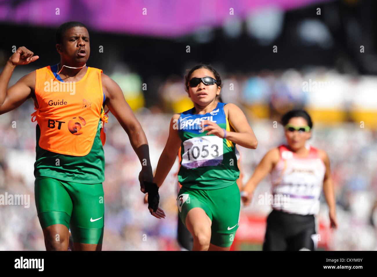 04.09.2012 London, England. Olympic Stadium. Women's 100m T11 Heats ...