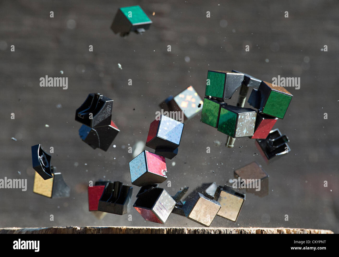 Sept. 4, 2012 - Roseburg, Oregon, U.S - A Rubik's cube is blown into ...