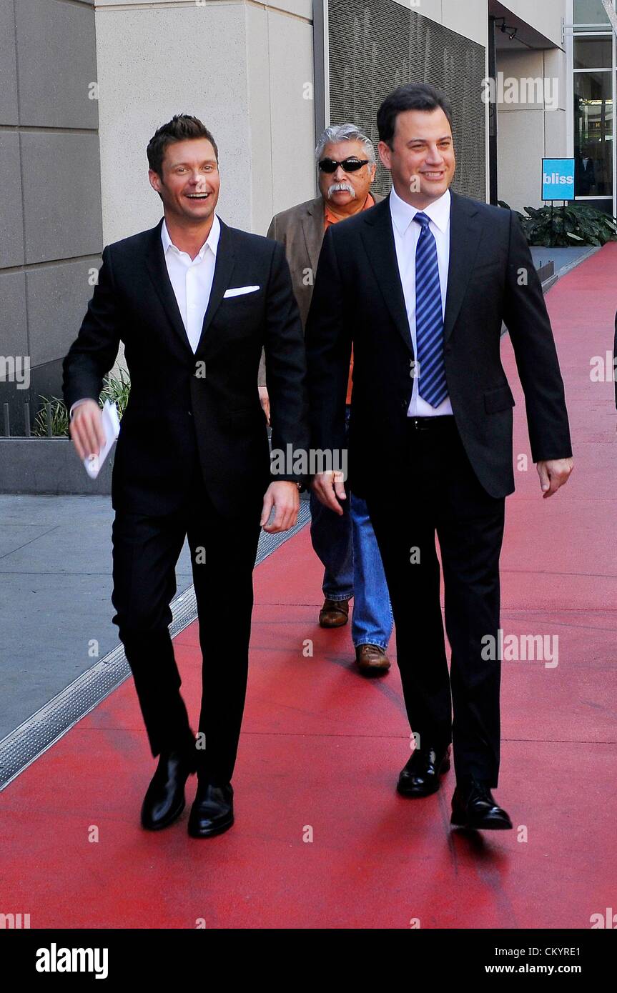 Ryan Seacrest, Jimmy Kimmel at the induction ceremony for Star on the ...
