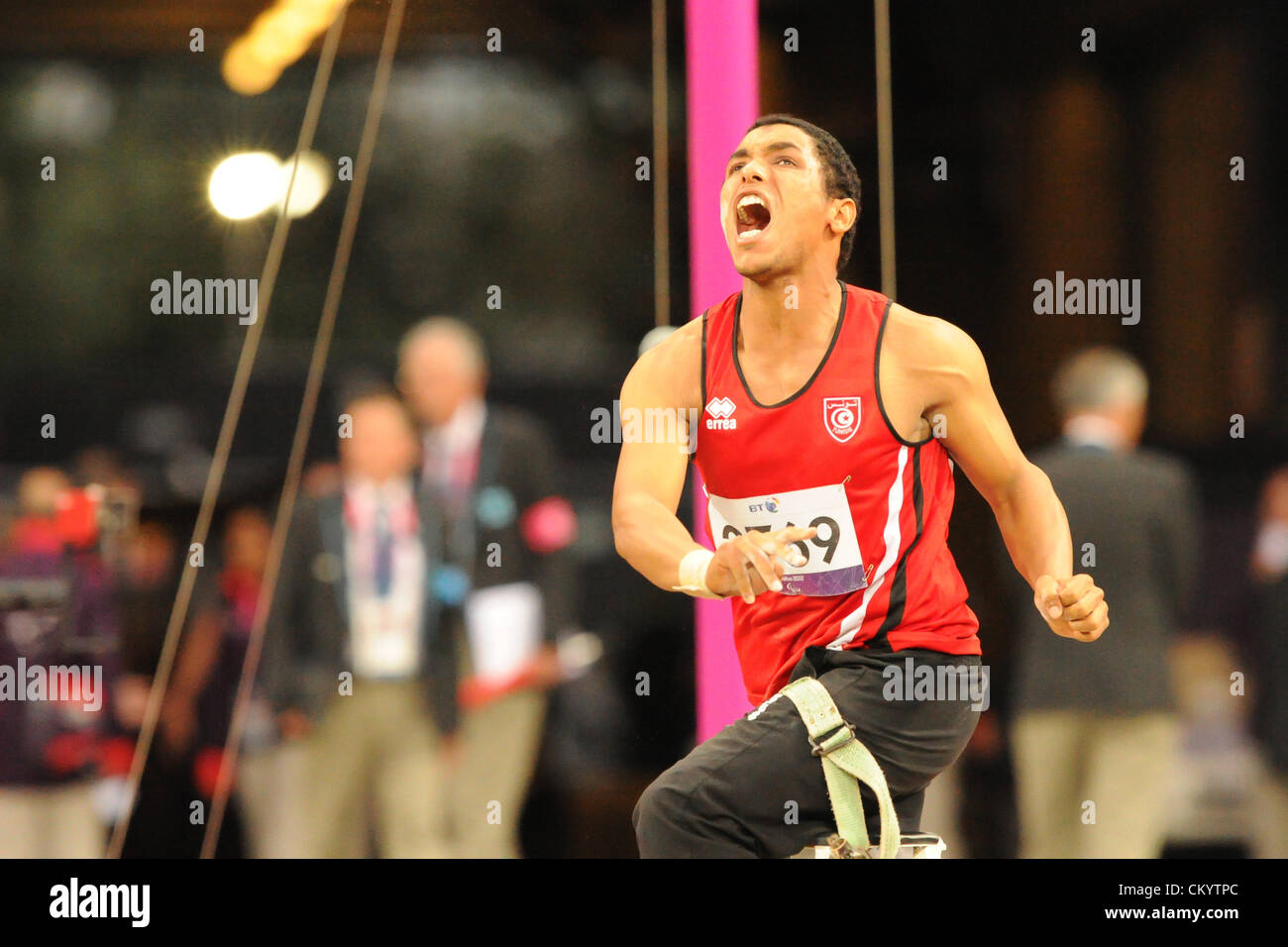 04.09.2012 London, England. Olympic Stadium. Men's Shot Put Final F34 ...