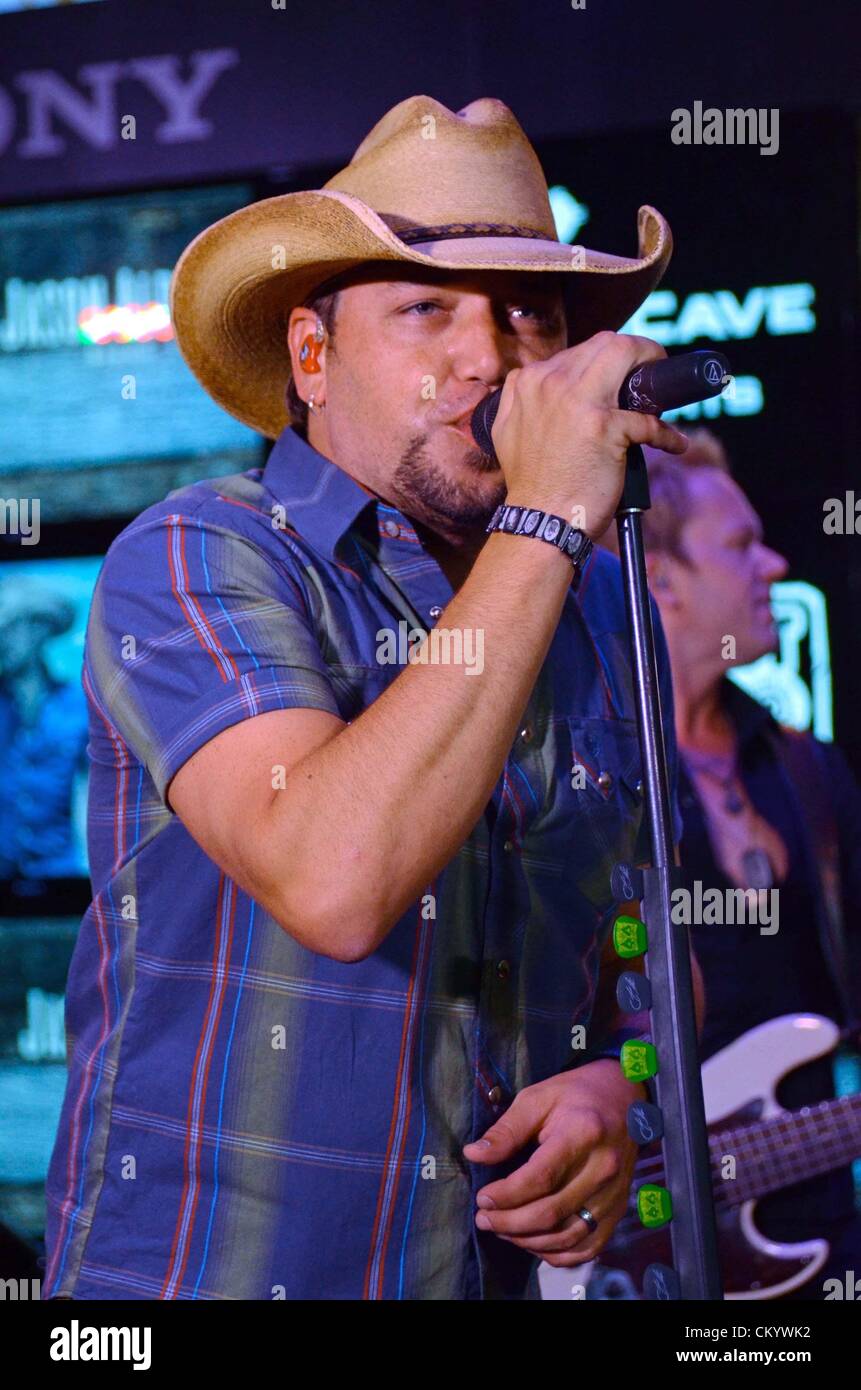New York, USA. 4th September 2012. Jason Aldean at in-store appearance ...