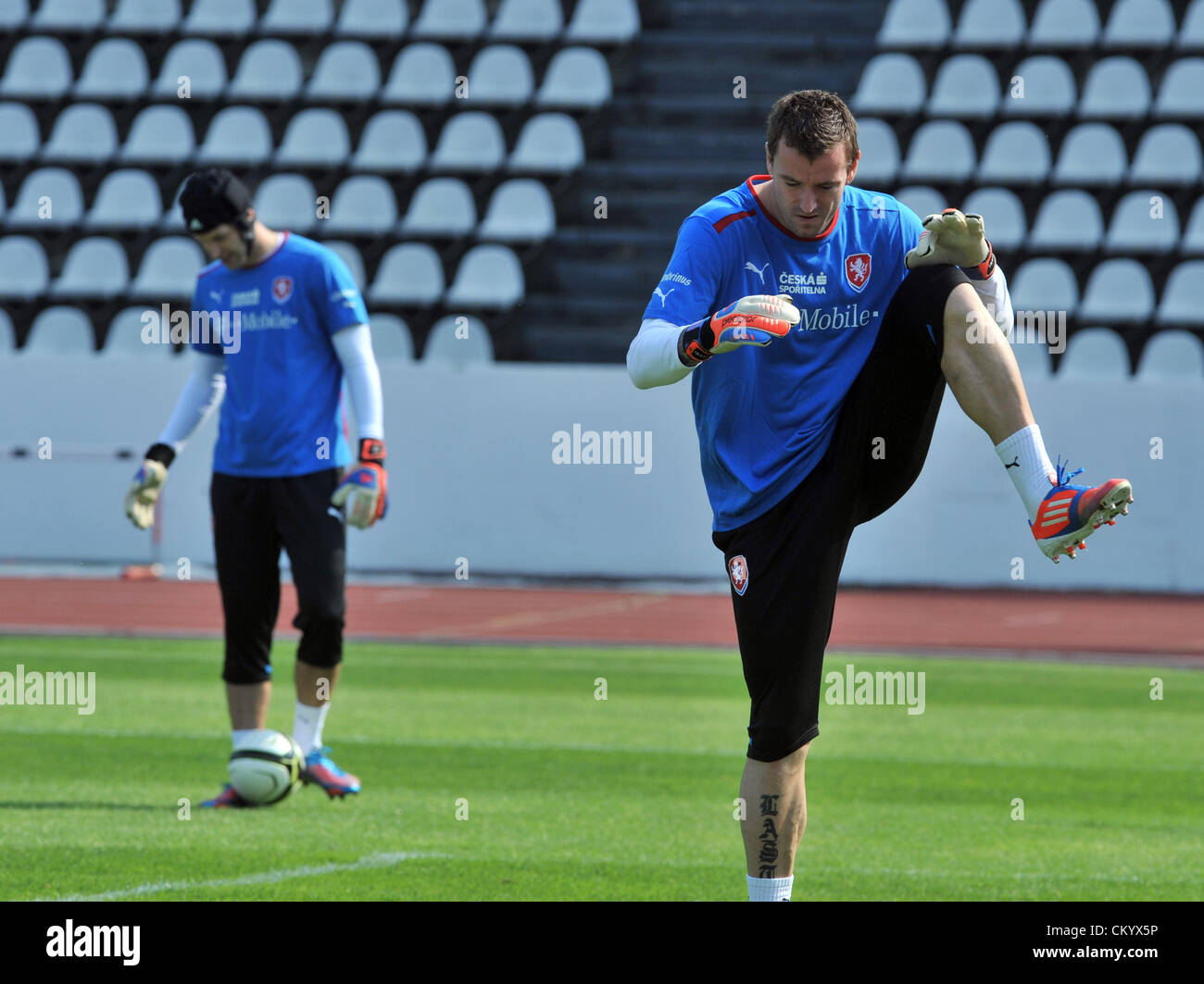 Czech soccer players from left: Petr Cech and Jan Lastuvka pictured ...