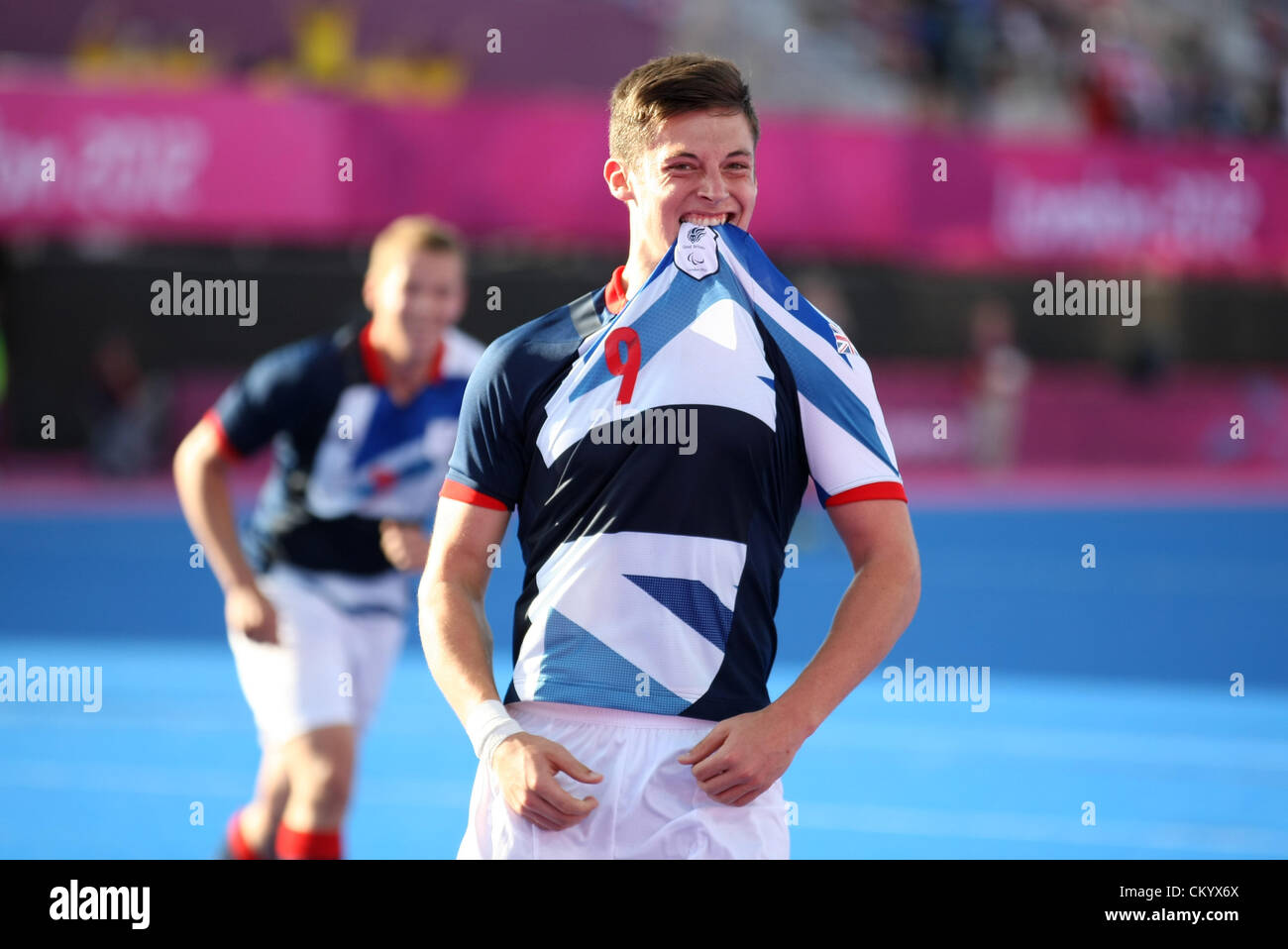 5.09.2012 London, England. George Fletcher (GBR) celebrates after ...