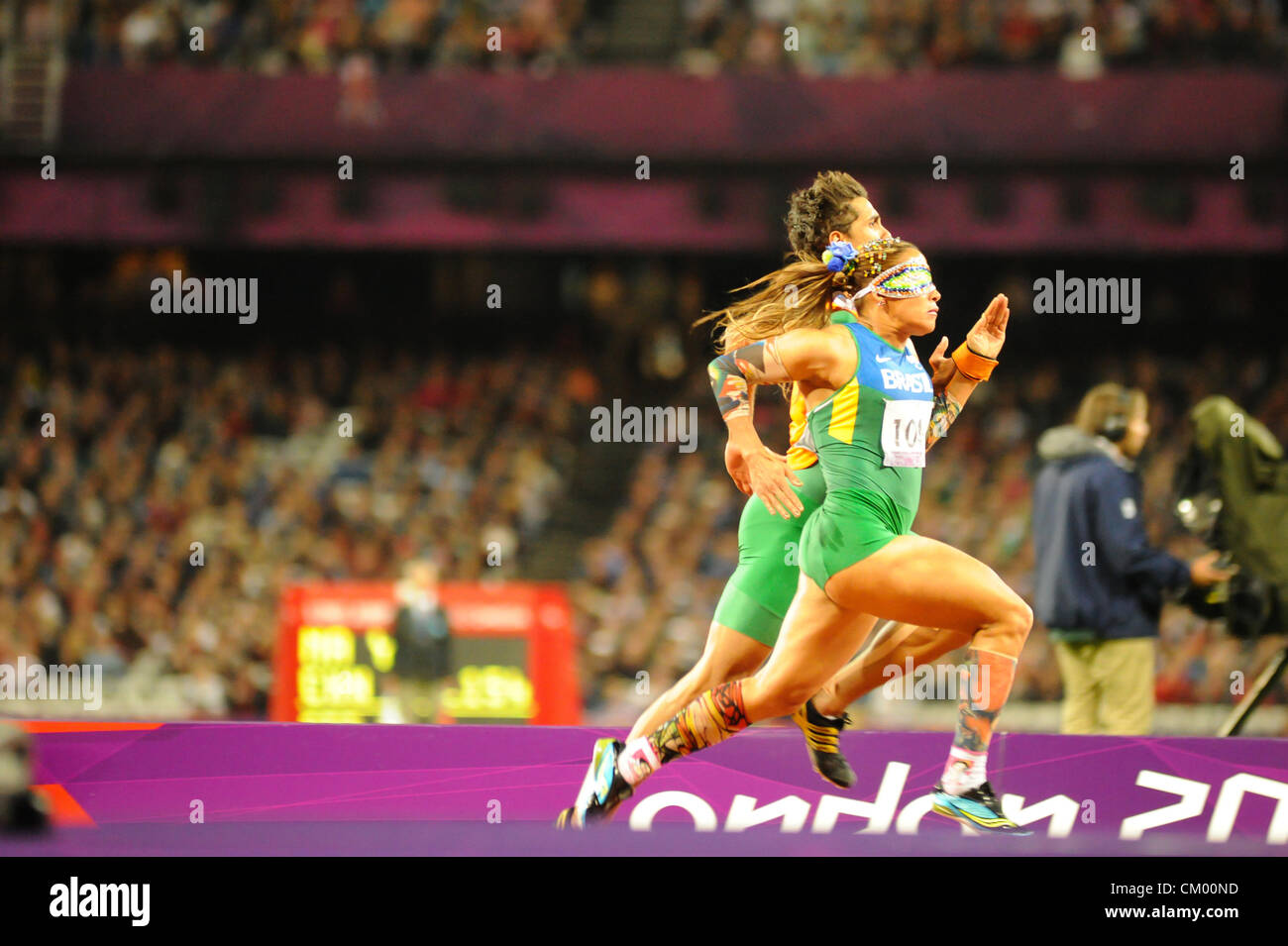 05.09.2012 London, England. Olympic Stadium. Women's 100m T11 Final ...