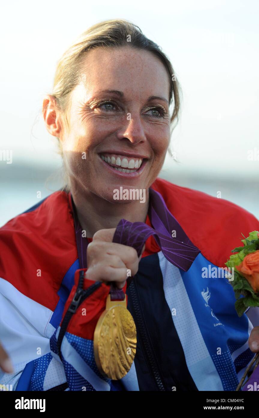 London 2012 Olympics: Sailing, medal ceremony Helena Lucas of Great ...