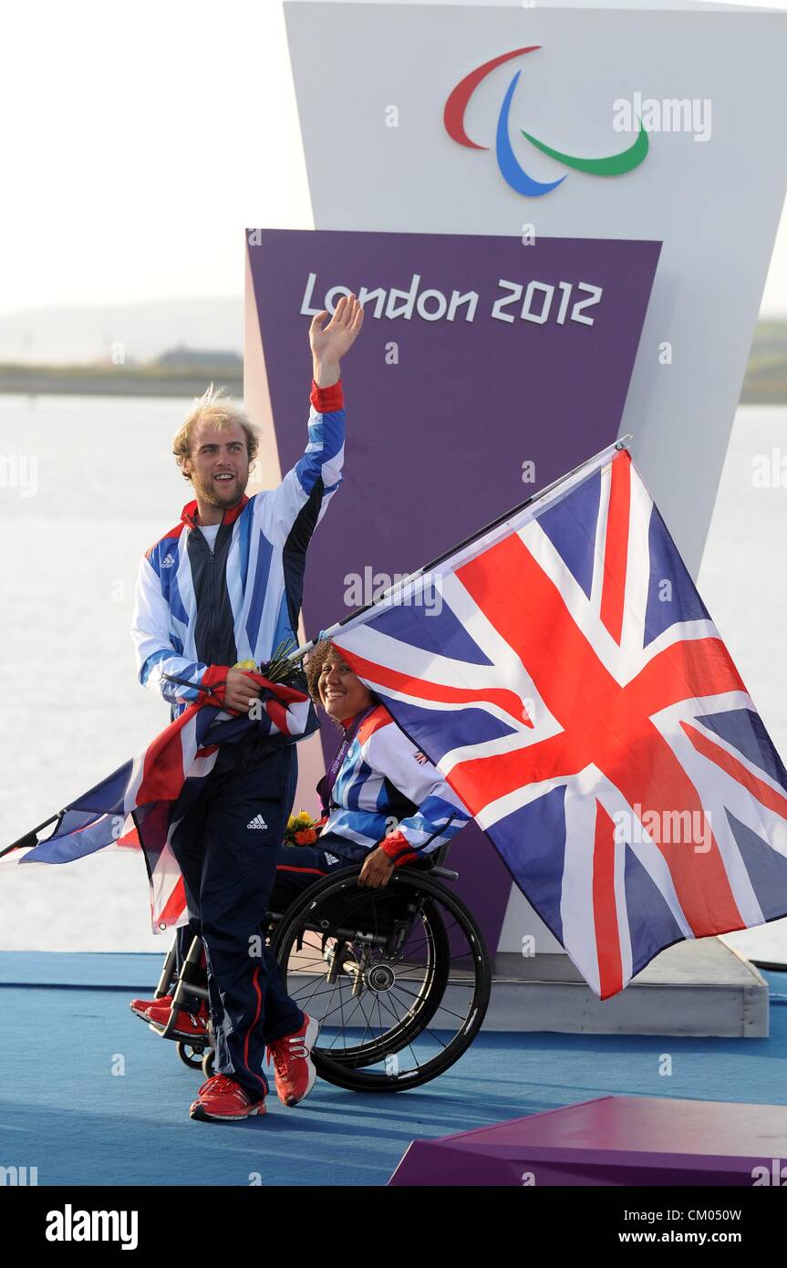 London 2012 Olympics: Sailing, medal ceremony Alexandra Rickham and ...
