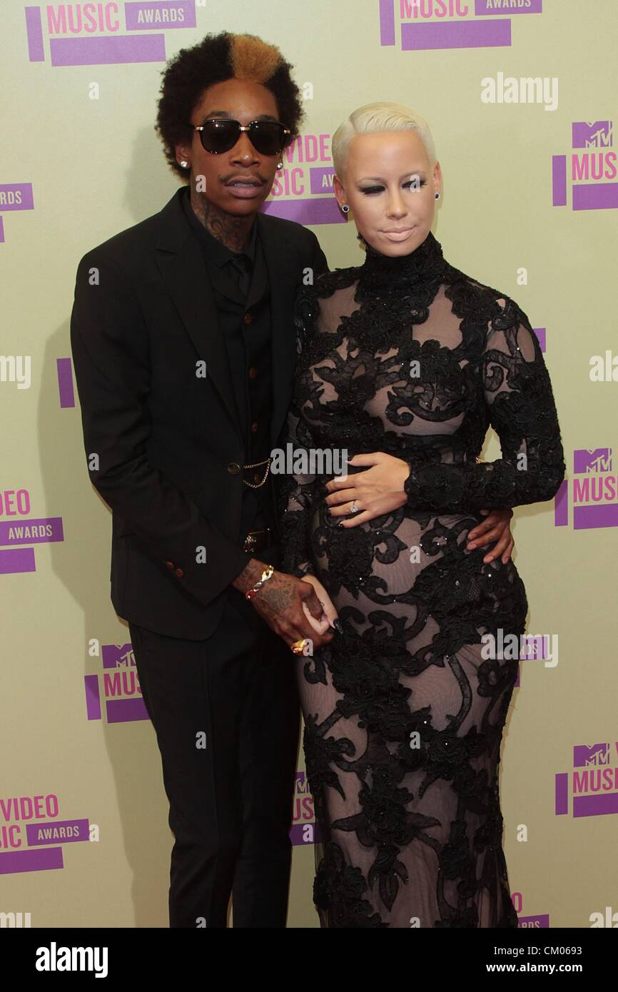Wiz Khalifa, Amber Rose at arrivals for 2012 MTV Video Music Awards VMA ...