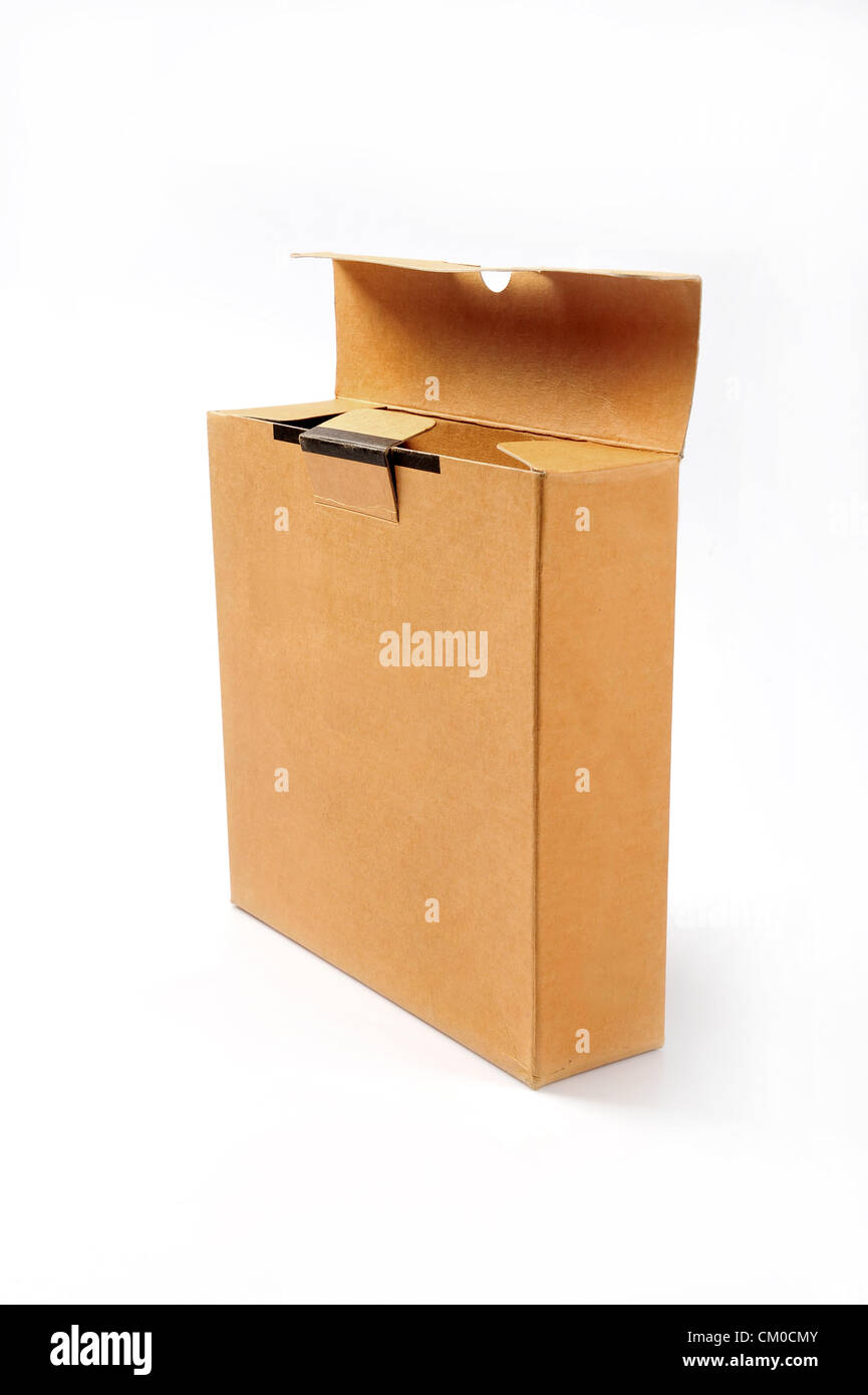 open cardboard box, isolated on white Stock Photo - Alamy