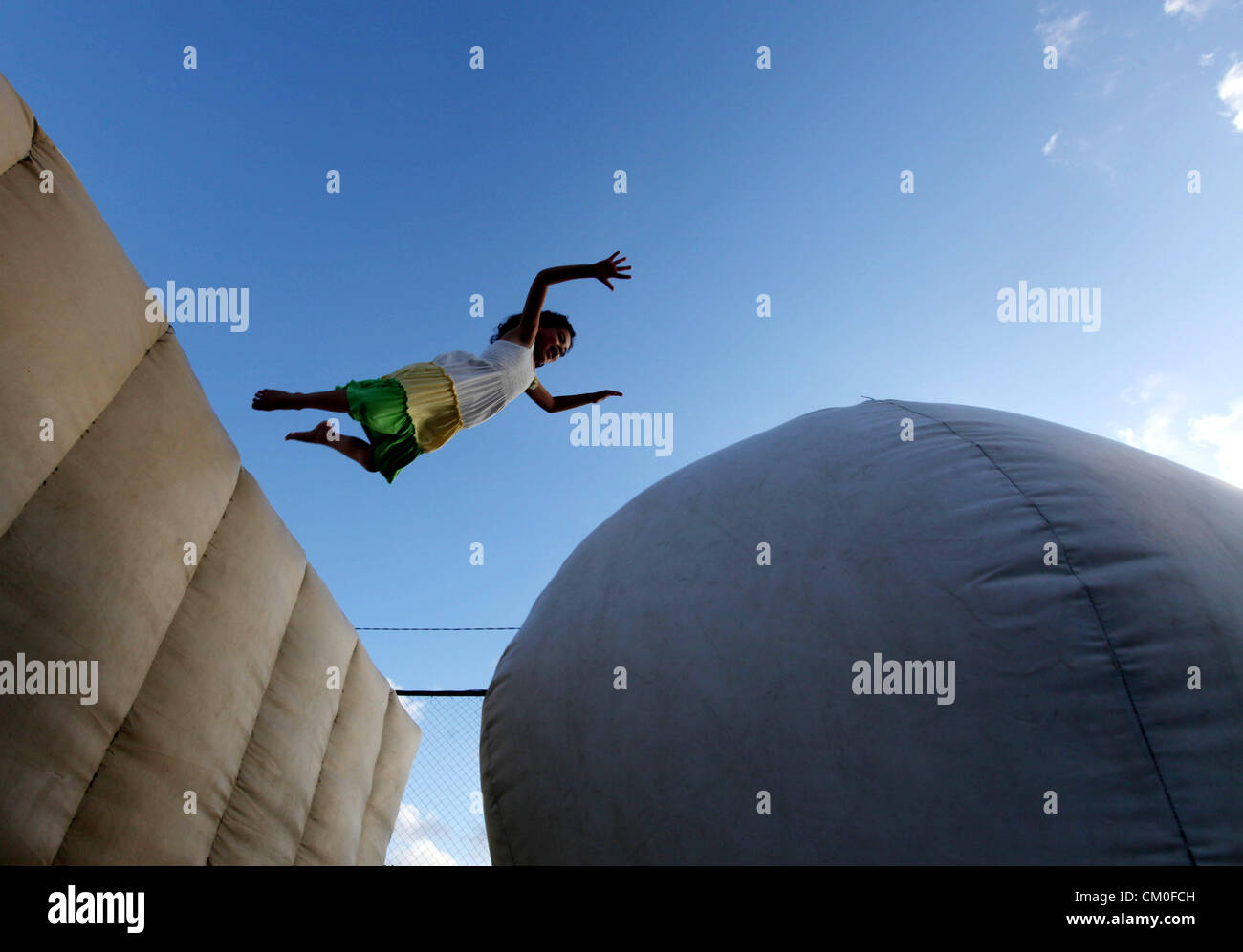Sept. 7, 2012 - Gaza City, Gaza Strip - Palestinian children play on ...