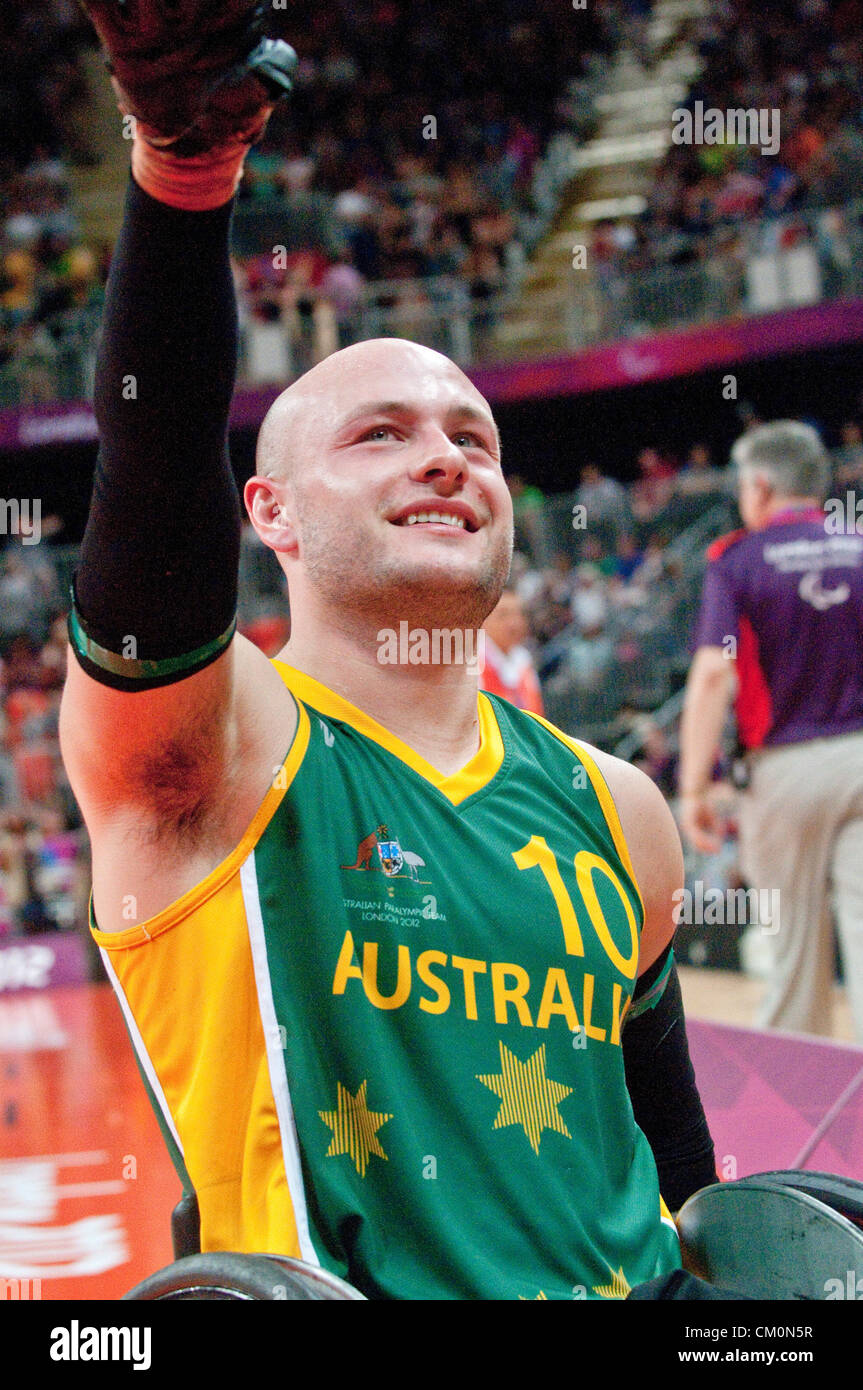 London, UK. 9th September, 2012. Chris Bond celebrates at the end of ...