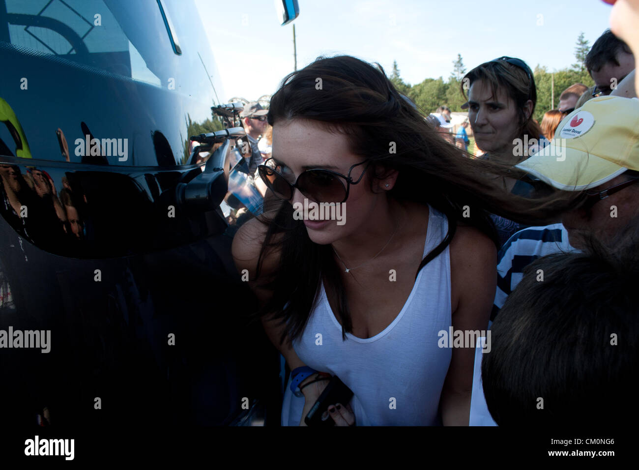 Norwich, Norfolk, UK. 9th September, 2012. Mark Cavendish's partner ...