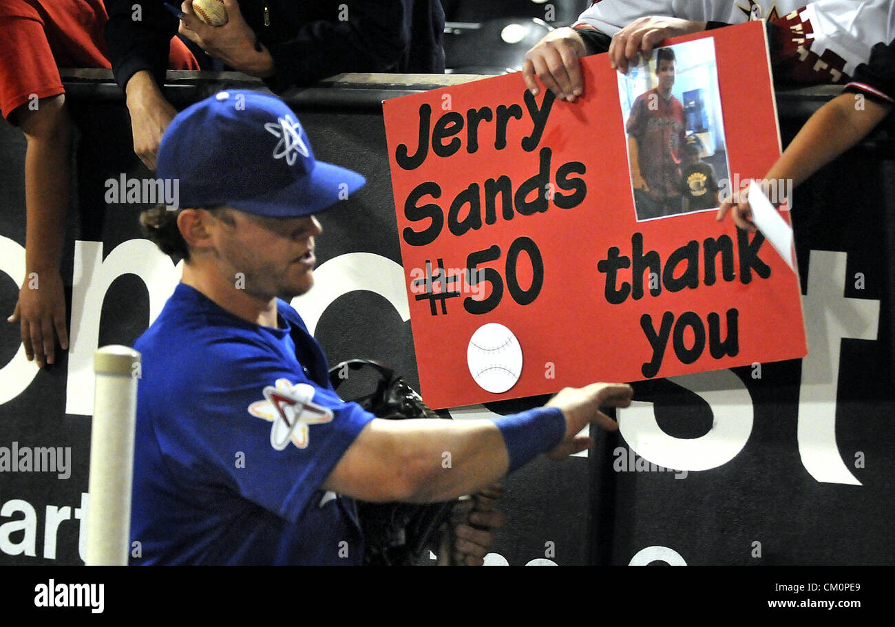 Sept. 8, 2012 - Albuquerque, NM, U.S. - Isotopes' first baseman Jerry ...