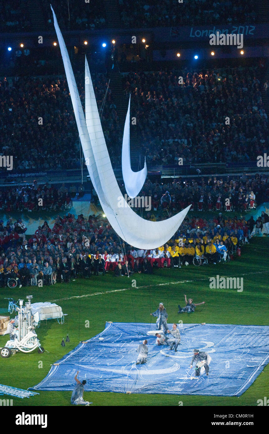 London, UK. 9th September 2012. The light show & performance from the ...