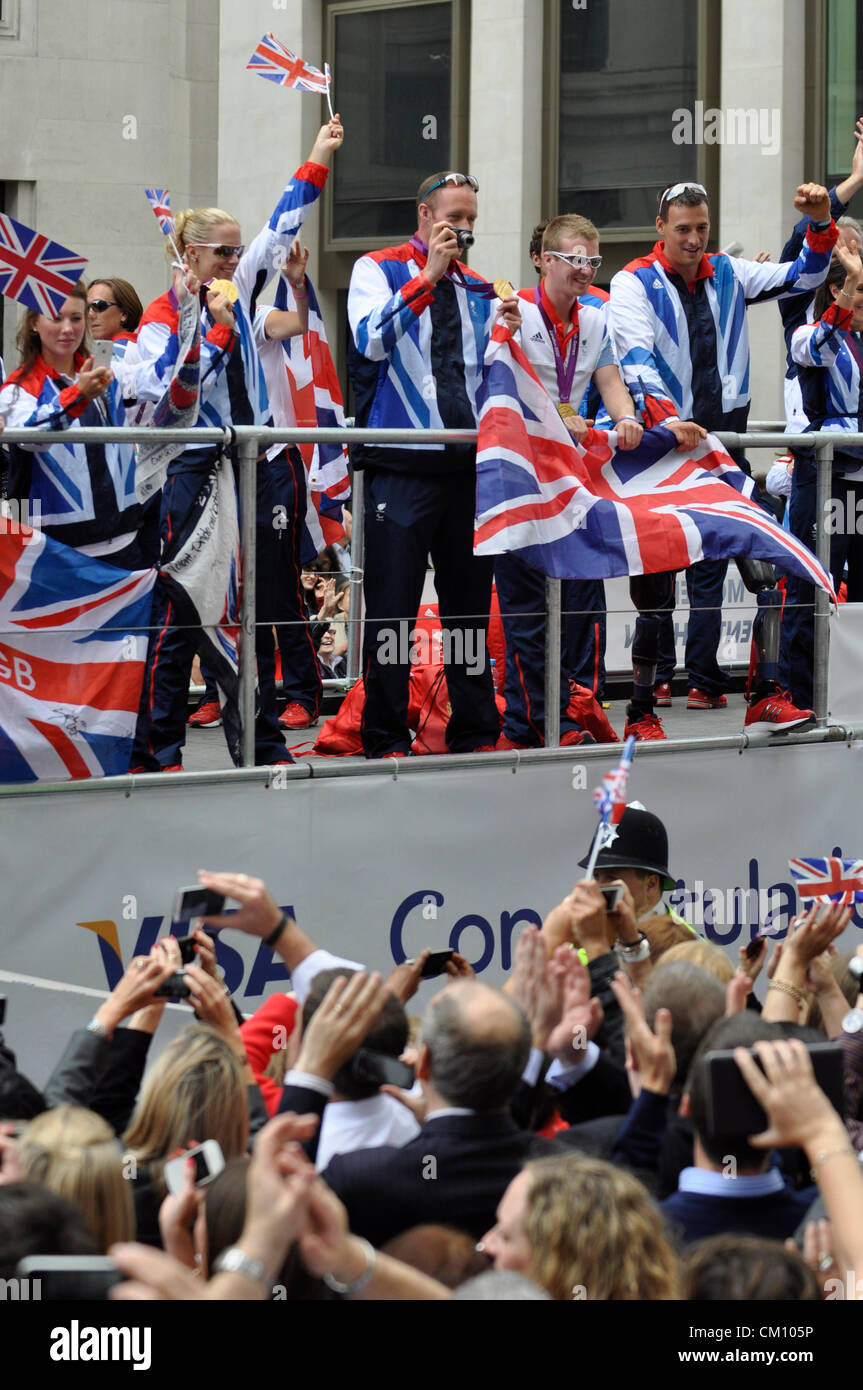 London, UK, Monday 10th September 2012. TeamGB Olympic and Paralympic ...