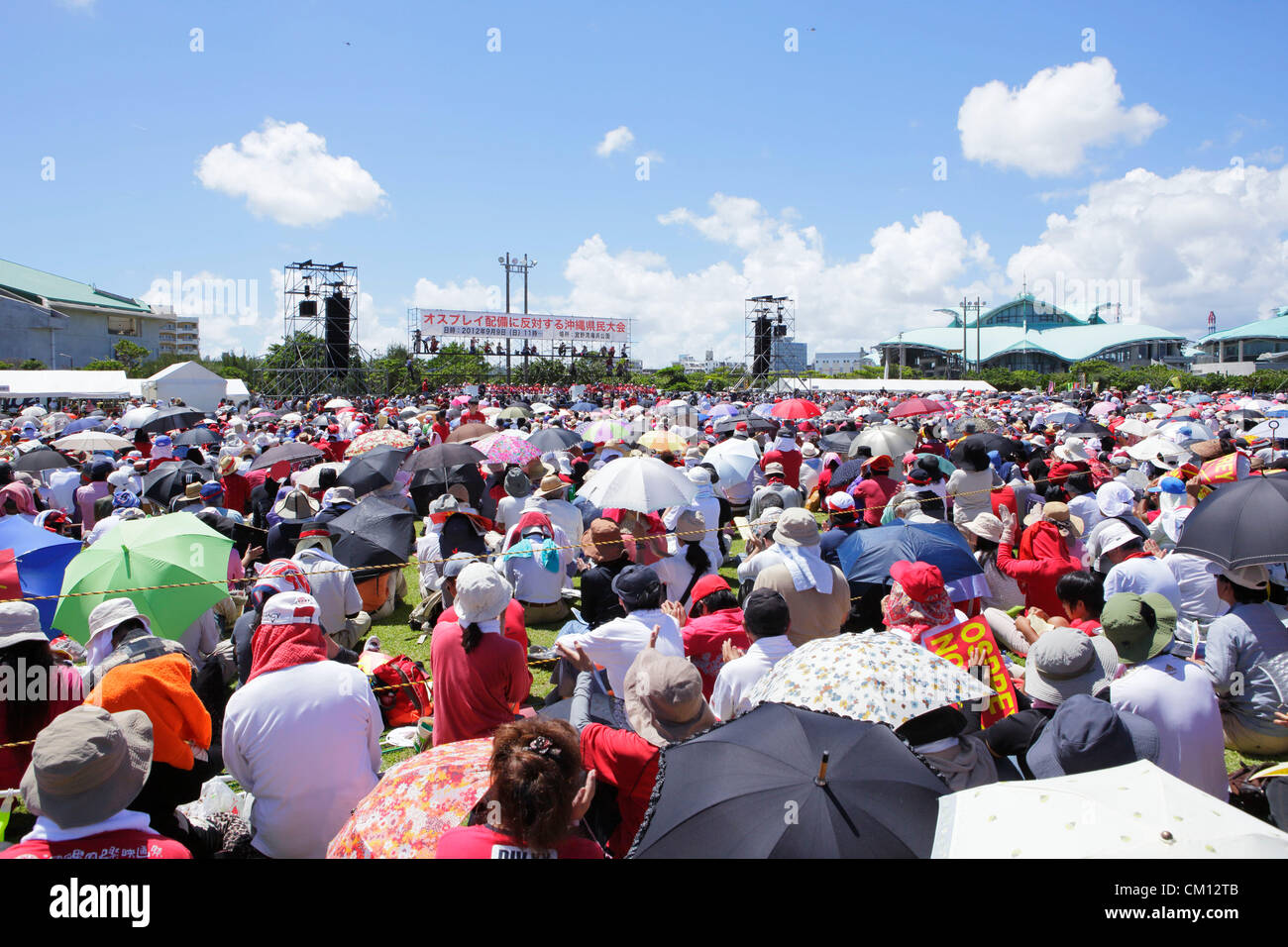 September 9, 2012, Okinawa, Japan - Demonstrators take part in a rally ...
