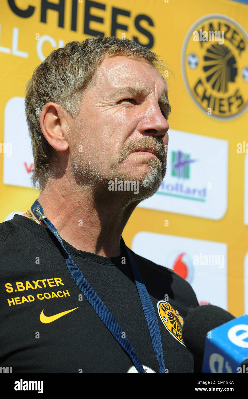 JOHANNESBURG, SOUTH AFRICA - SEPTEMBER 12, Stuart Baxter being ...