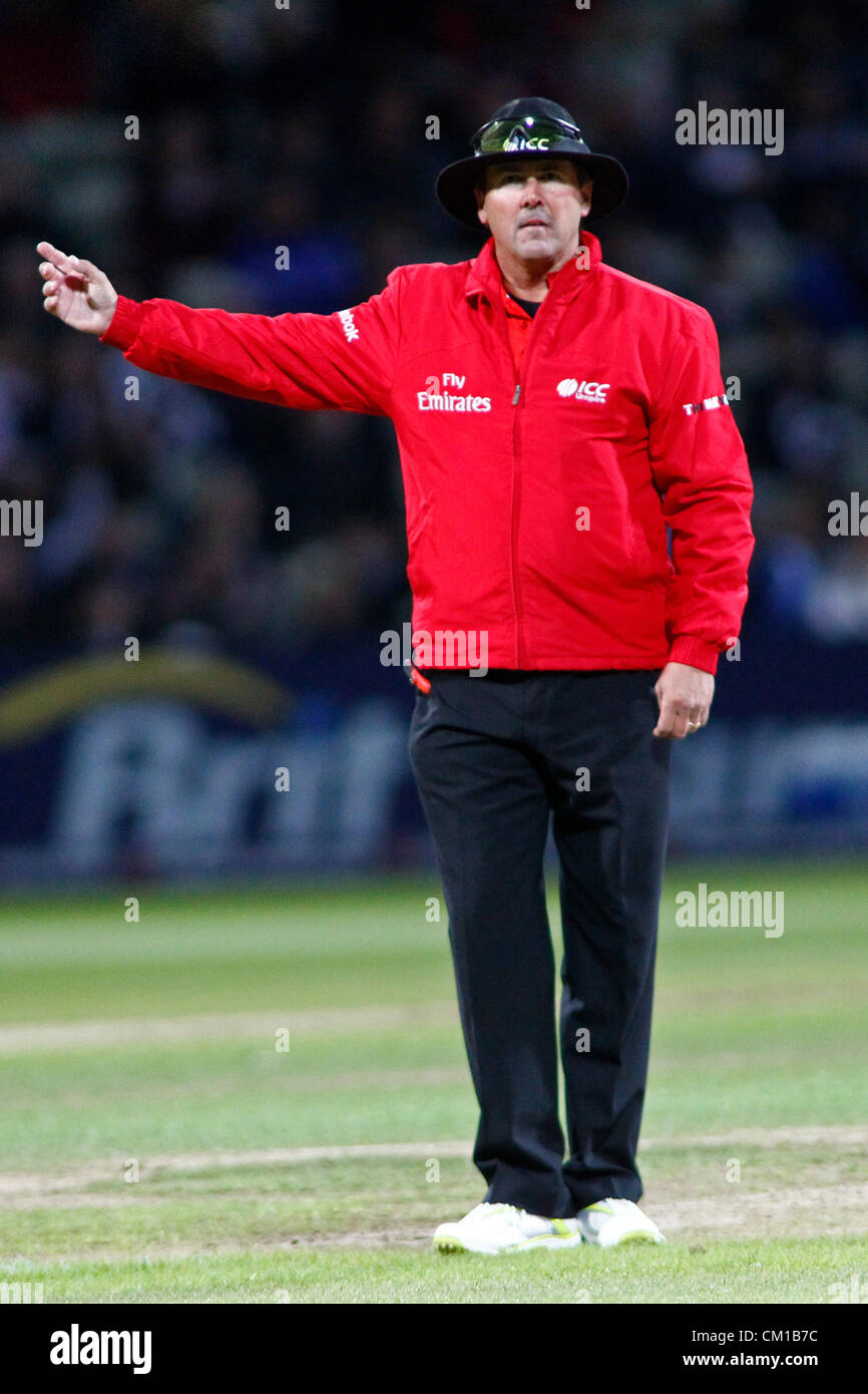 12/09/2012 Edgbaston, England. umpire Richard Illingworth during the ...