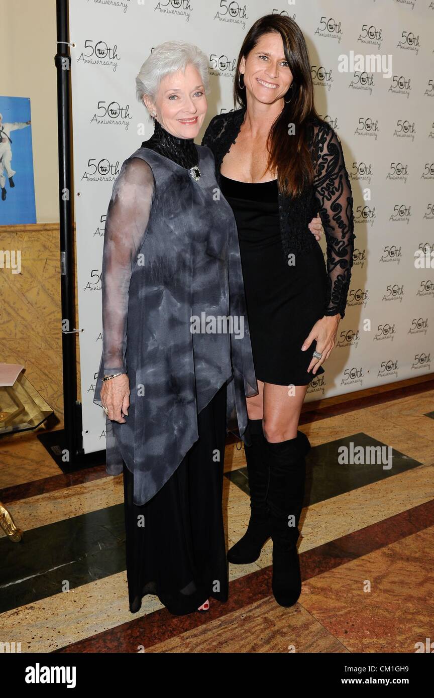 Lee Meriwether, daughter Lesley Aletter at arrivals for Theatre West ...