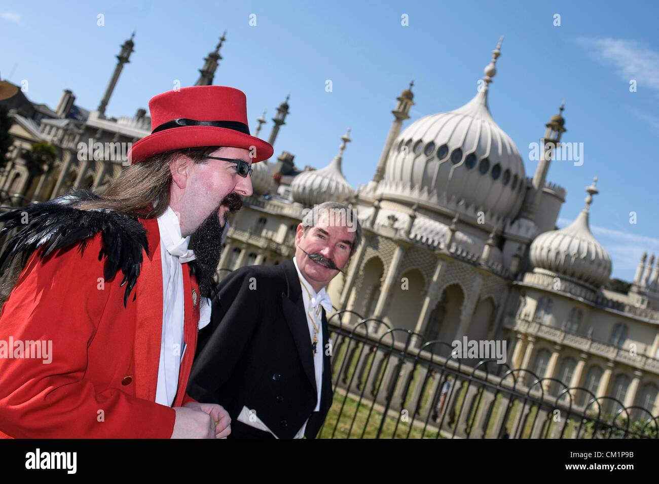 Entrants to The British Beard & Moustache Championships parade around ...