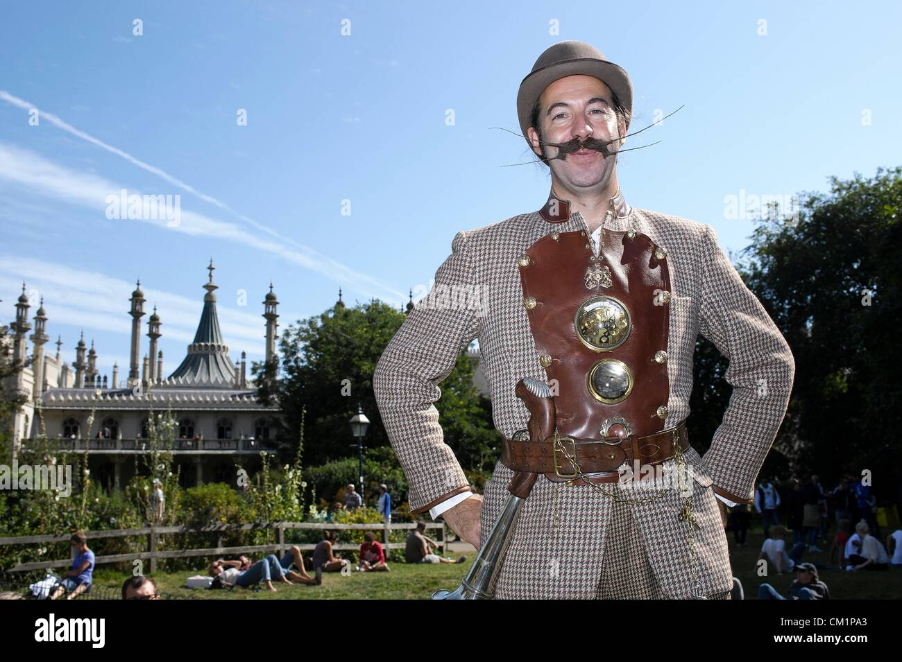 Entrants to The British Beard & Moustache Championships parade around ...