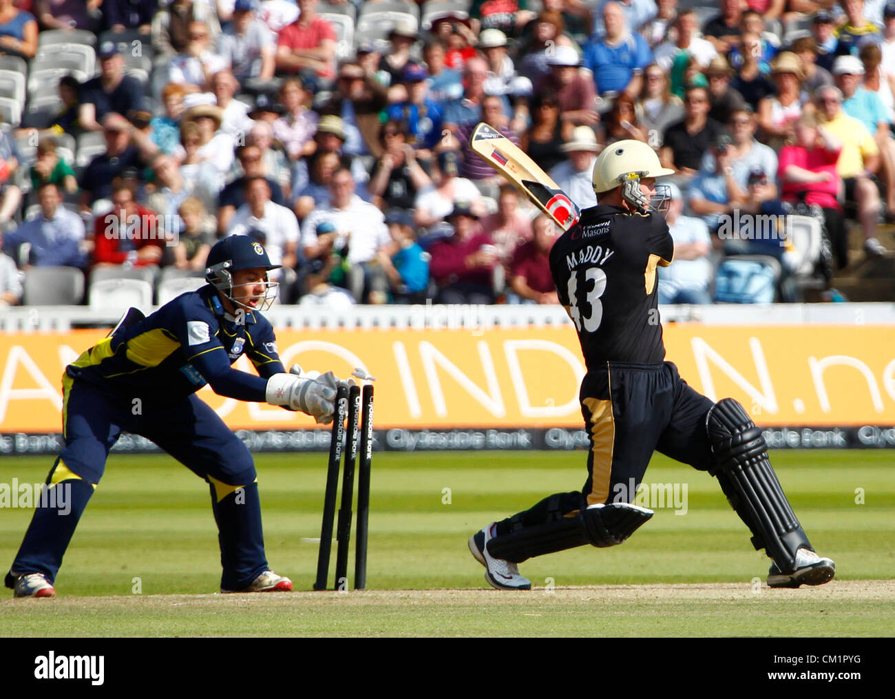 15/09/2012 Edgbaston, England. Darren Maddy batting during the CB40 ...