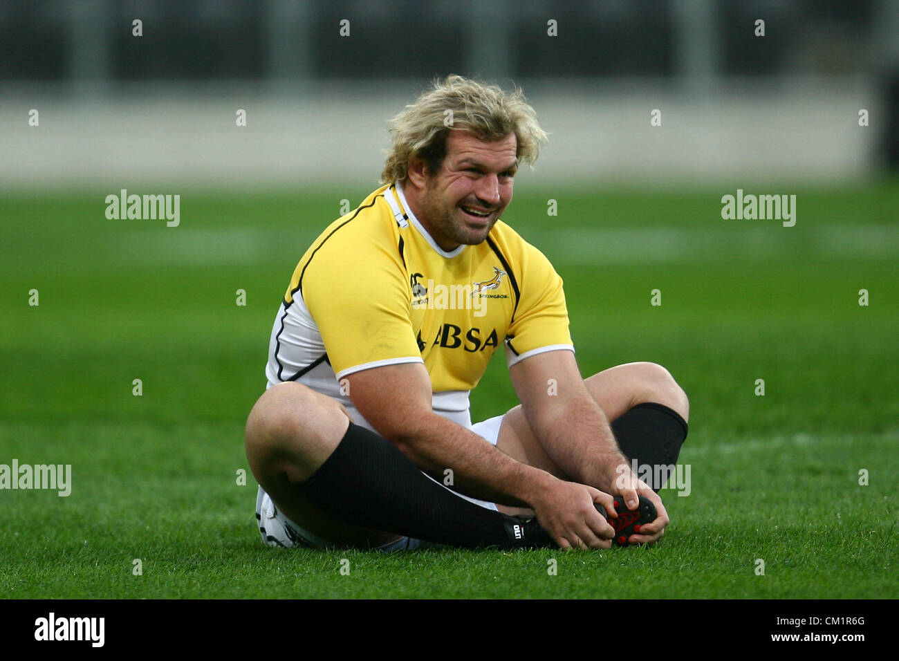 DUNEDIN, NEW ZEALAND - SEPTEMBER 14: Jannie du Plessis looks on during ...