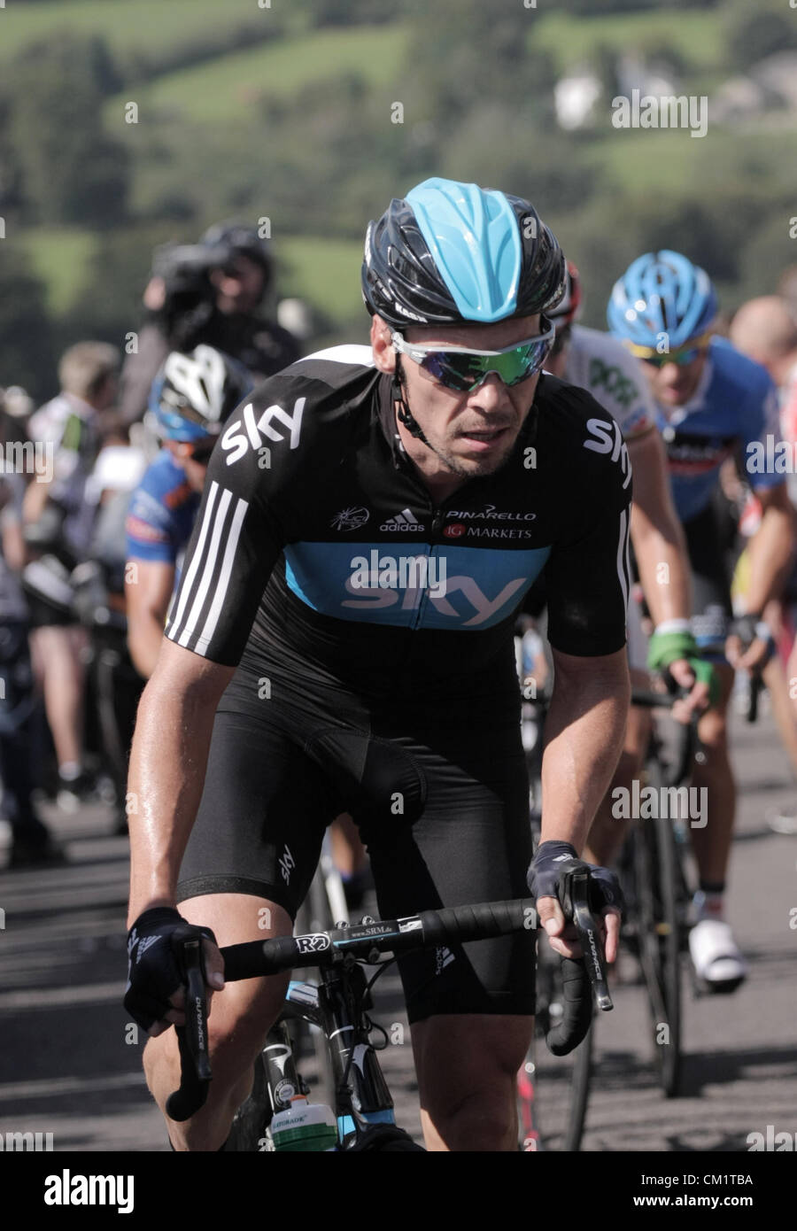 Devon rider Jeremy Hunt (GBr) Sky Procycling climbing first category ...