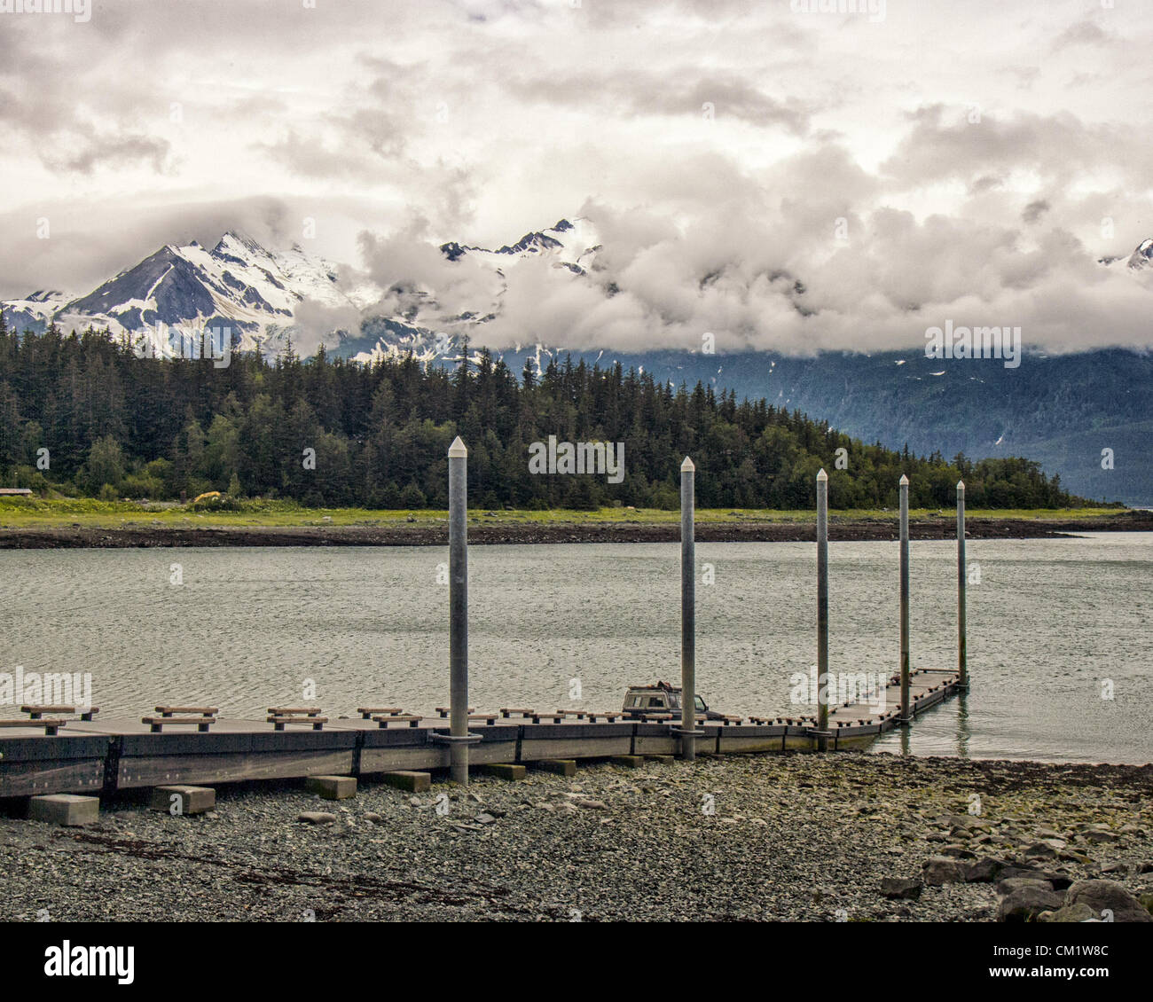 July 4, 2012 - Haines Borough, Alaska, US - A boat ramp at Letnikof ...