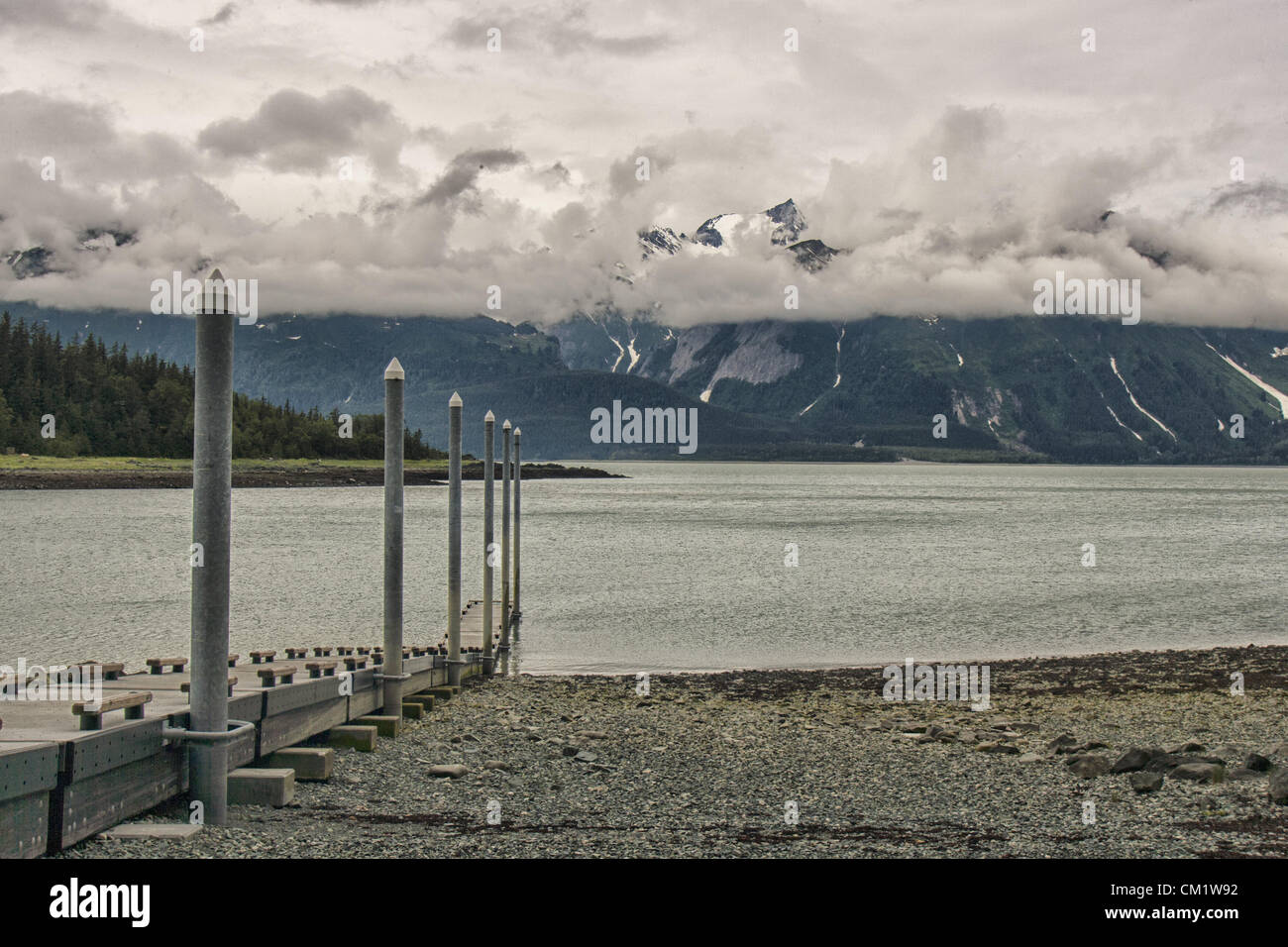 July 4, 2012 - Haines Borough, Alaska, US - A boat ramp at Letnikof ...