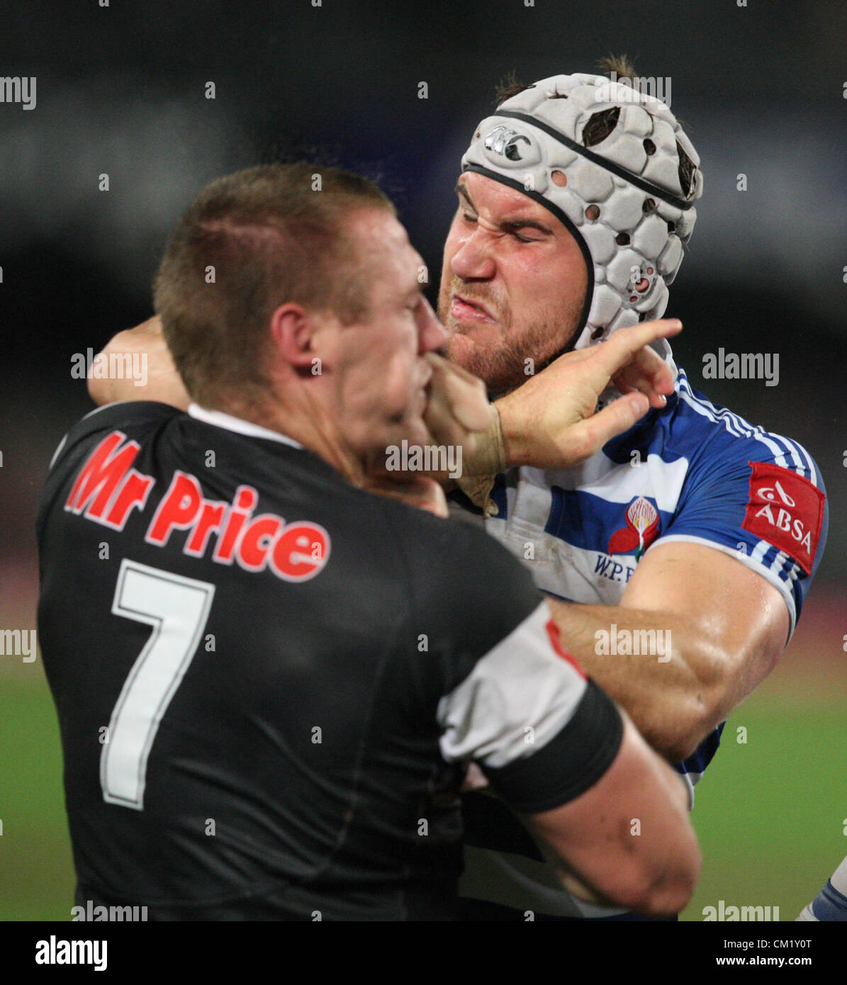 DURBAN, SOUTH AFRICA - SEPTEMBER 15, Jebb Sinclair gets a red card for ...