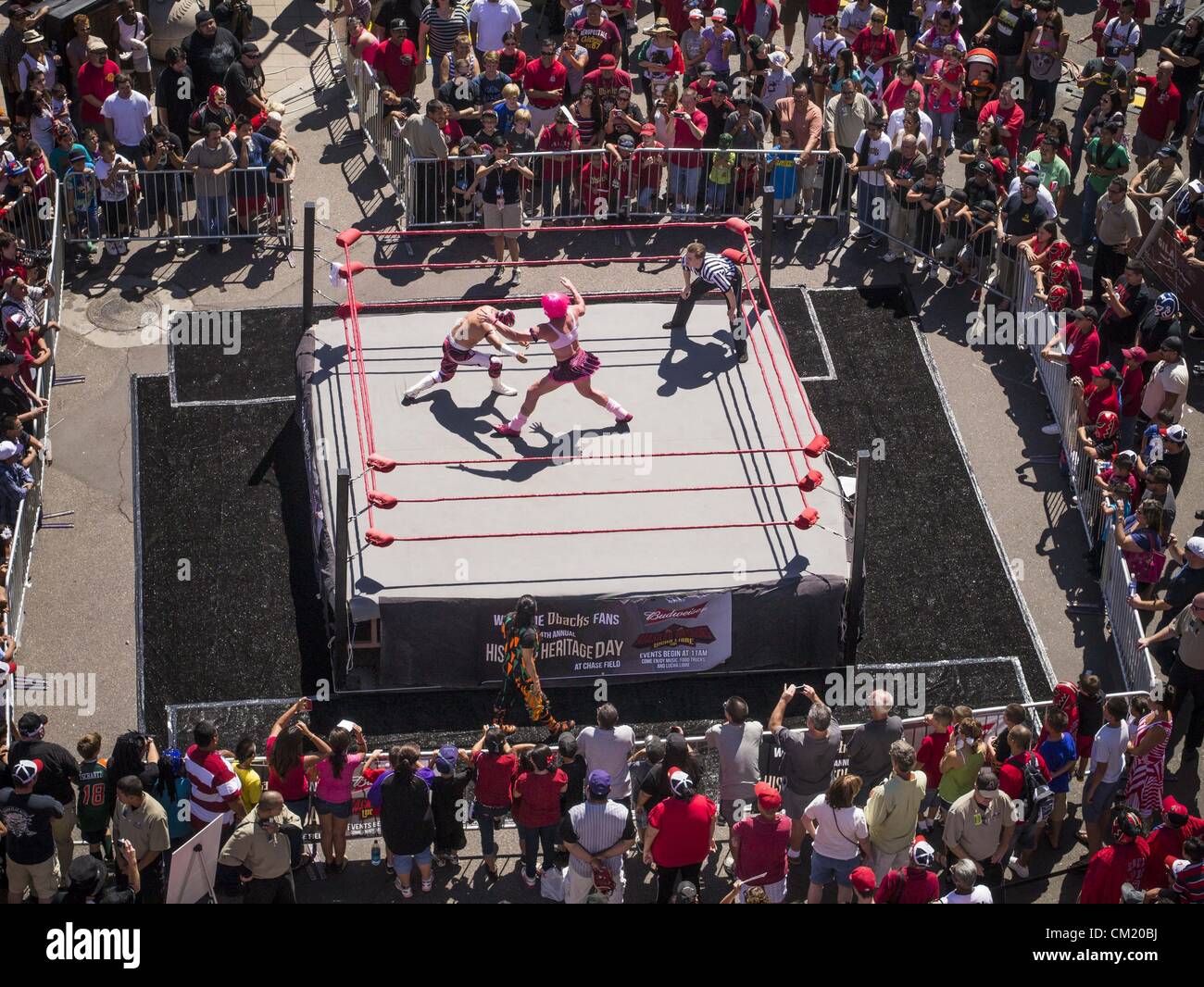 Sept. 16, 2012 - Phoenix, Arizona, U.S - Lucha Libre wrestlers SUPER ...