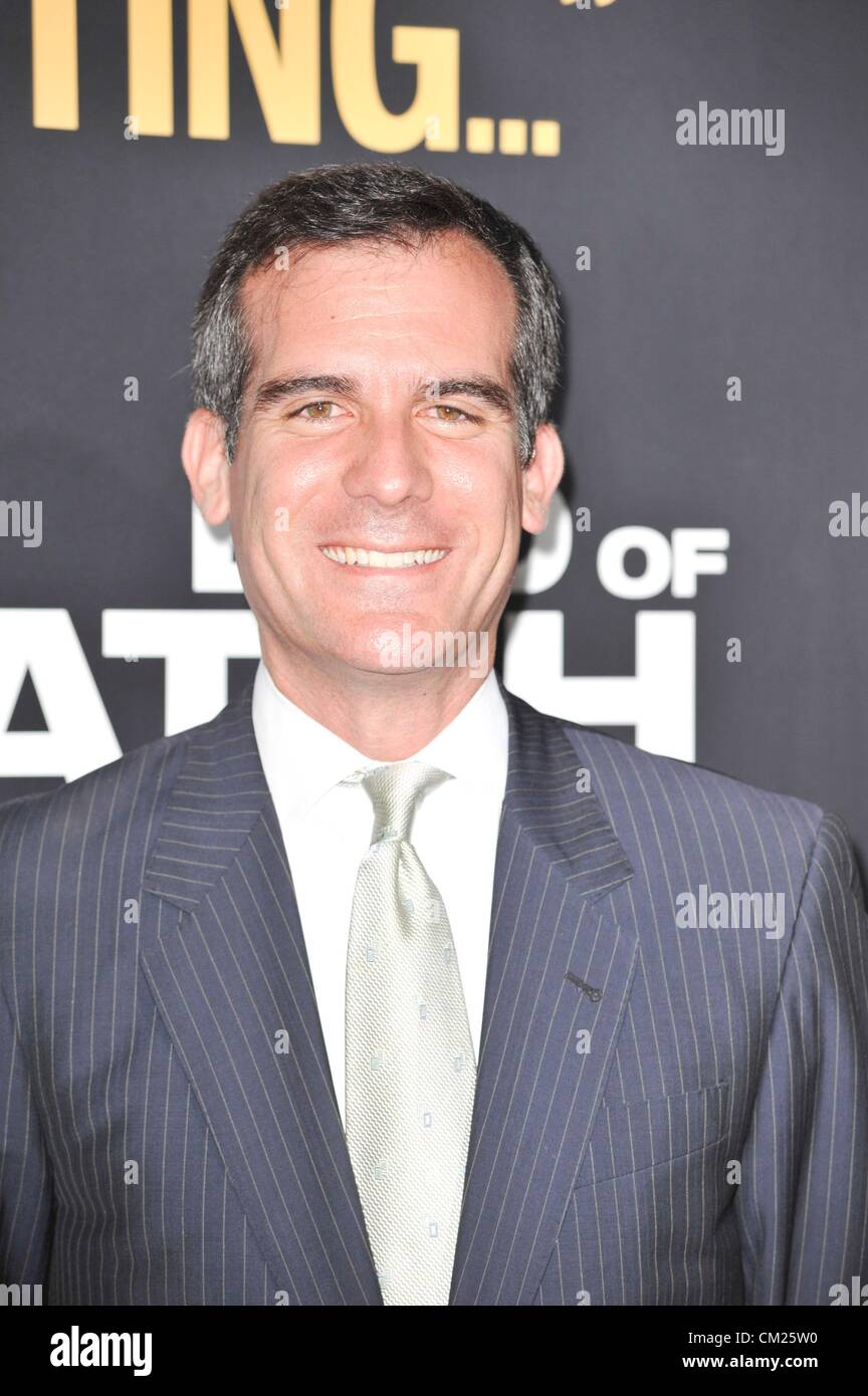 Eric Garcetti at arrivals for END OF WATCH Premiere, Hollywood ...