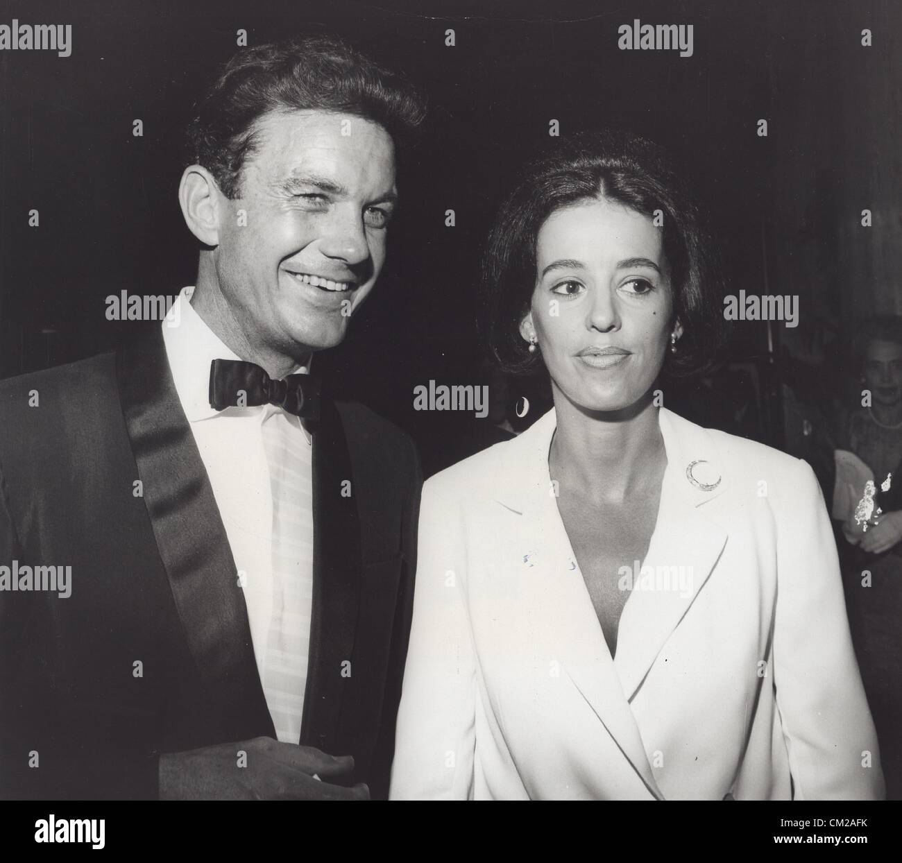 CLIFF ROBERTSON with Anne Lupton at the opening show at Beverly Hilton ...