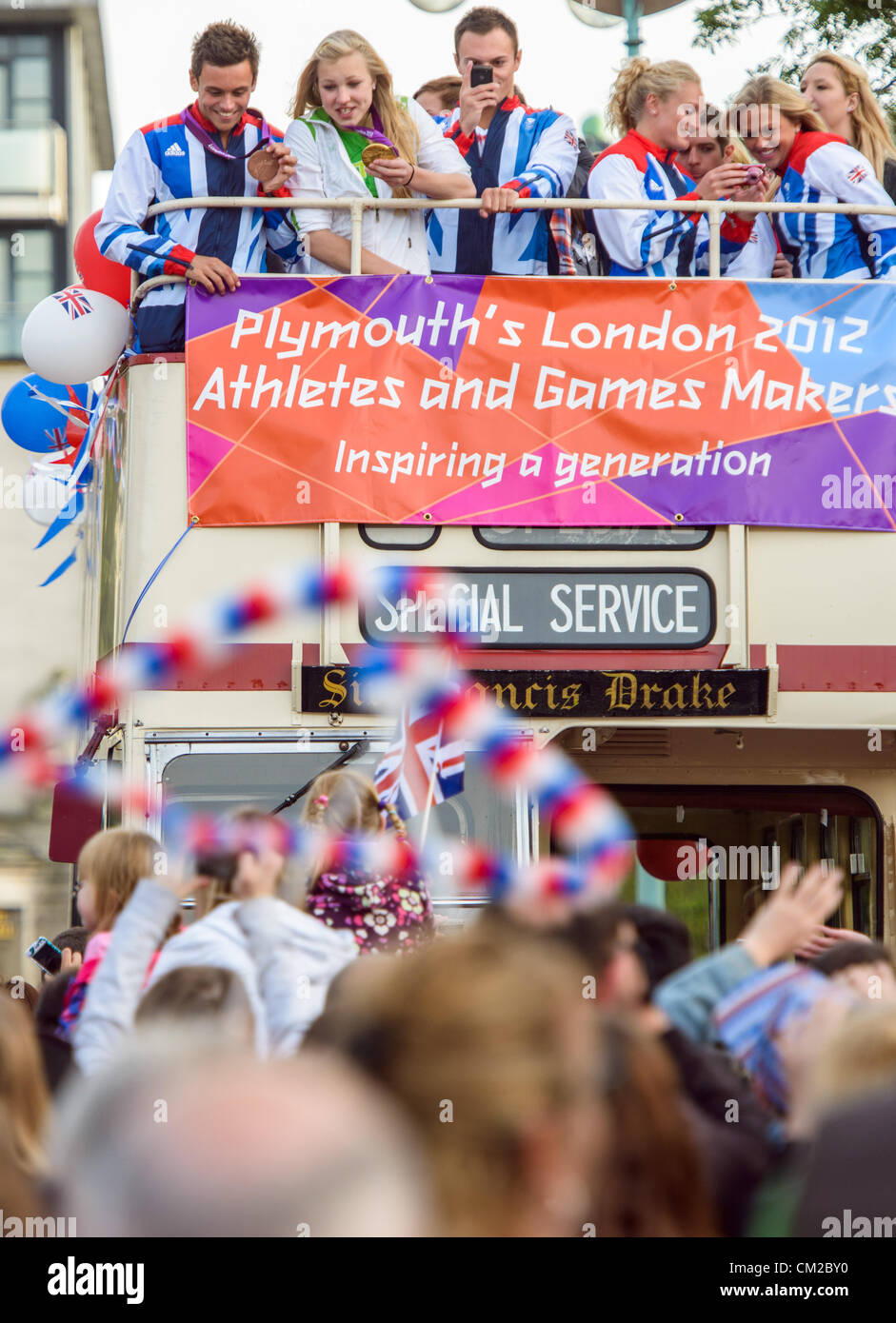 Plymouth, UK. 19/09/2012 Picture by Sean Hernon© A open top bus for ...
