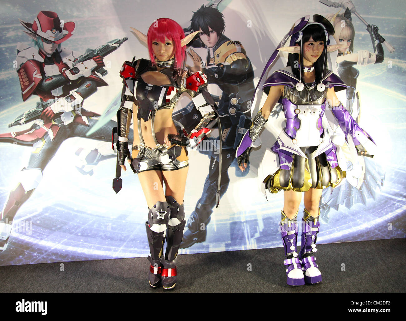 Sept. 20, 2012 - Chiba, Japan - Models promoting KONAMI booth during ...