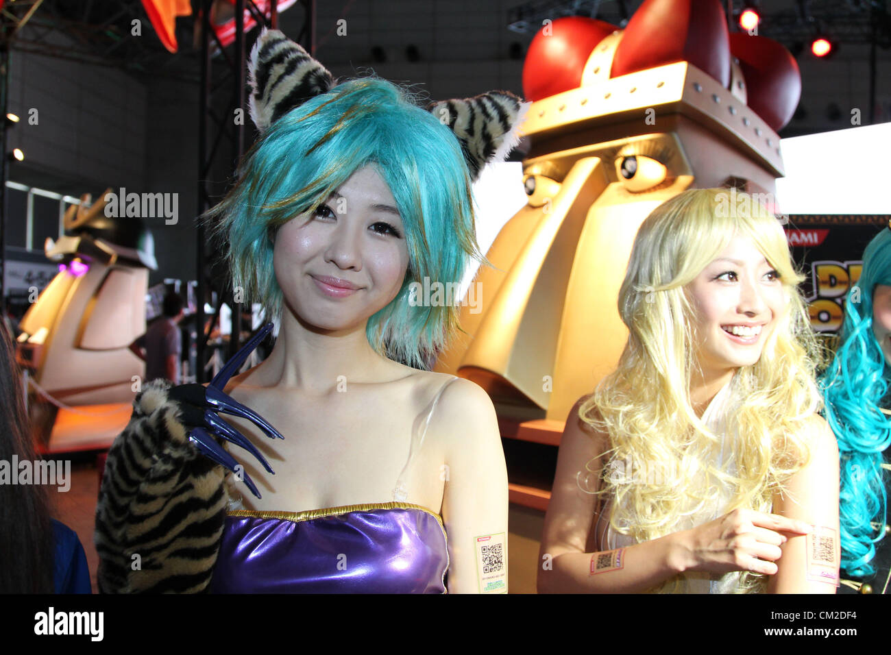 Sept. 20, 2012 - Chiba, Japan - Models promoting KONAMI booth during ...