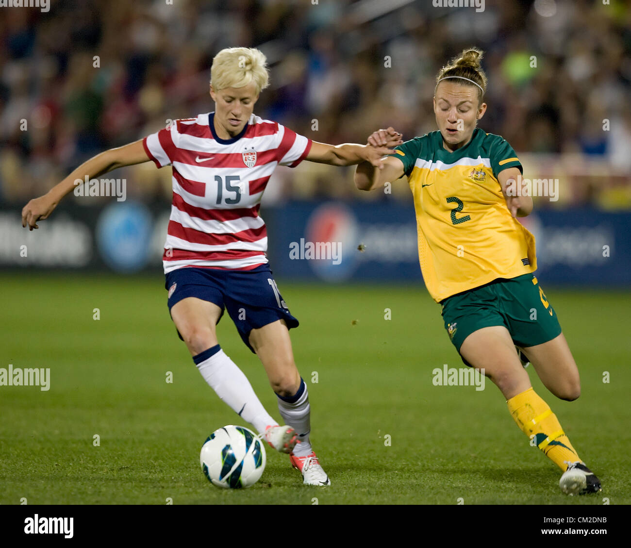 Sept. 19, 2012 - Commerce City, CO, USA - MEGAN RAPINOE, left, of Team ...